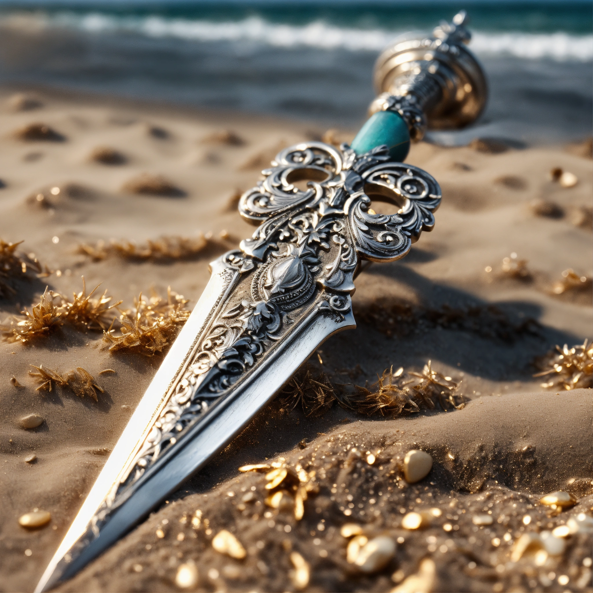 Lexica - 8k, picture of a narrow and delicate dagger made of lunar ...