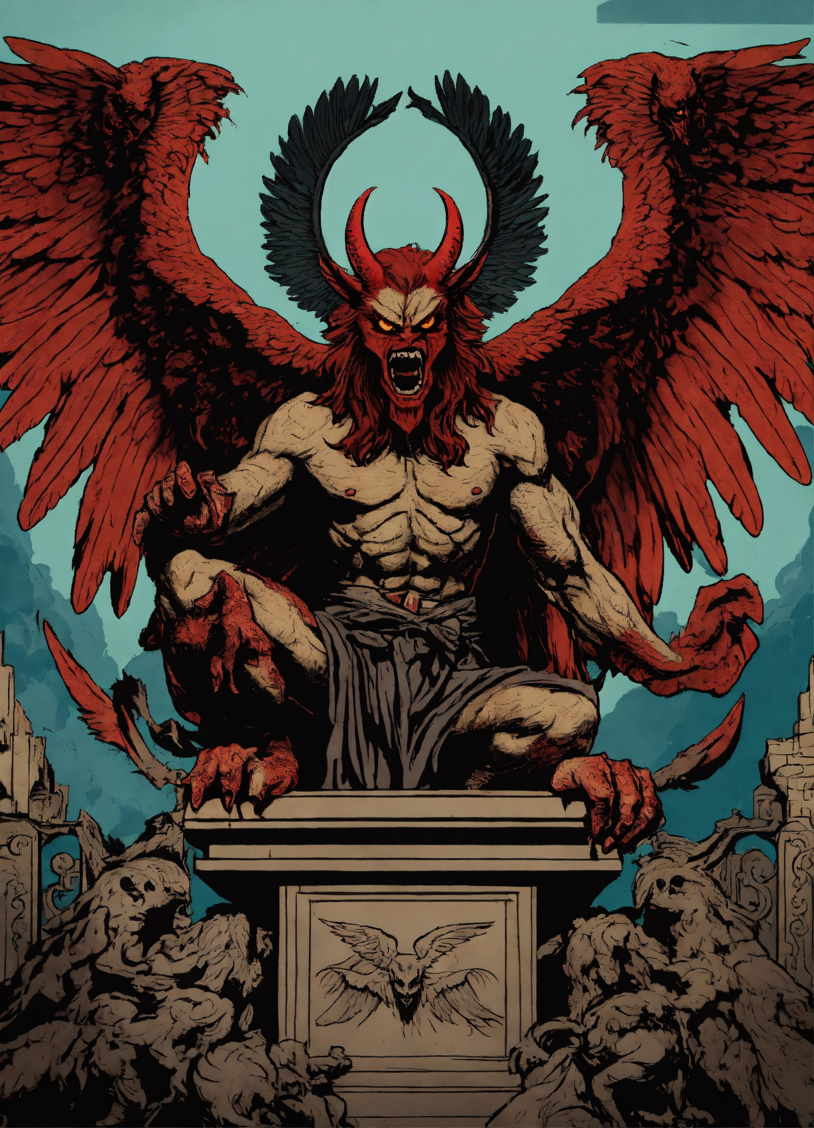 Lexica - Pazuzu illustration Jacques Tardi style. very angry scary ...