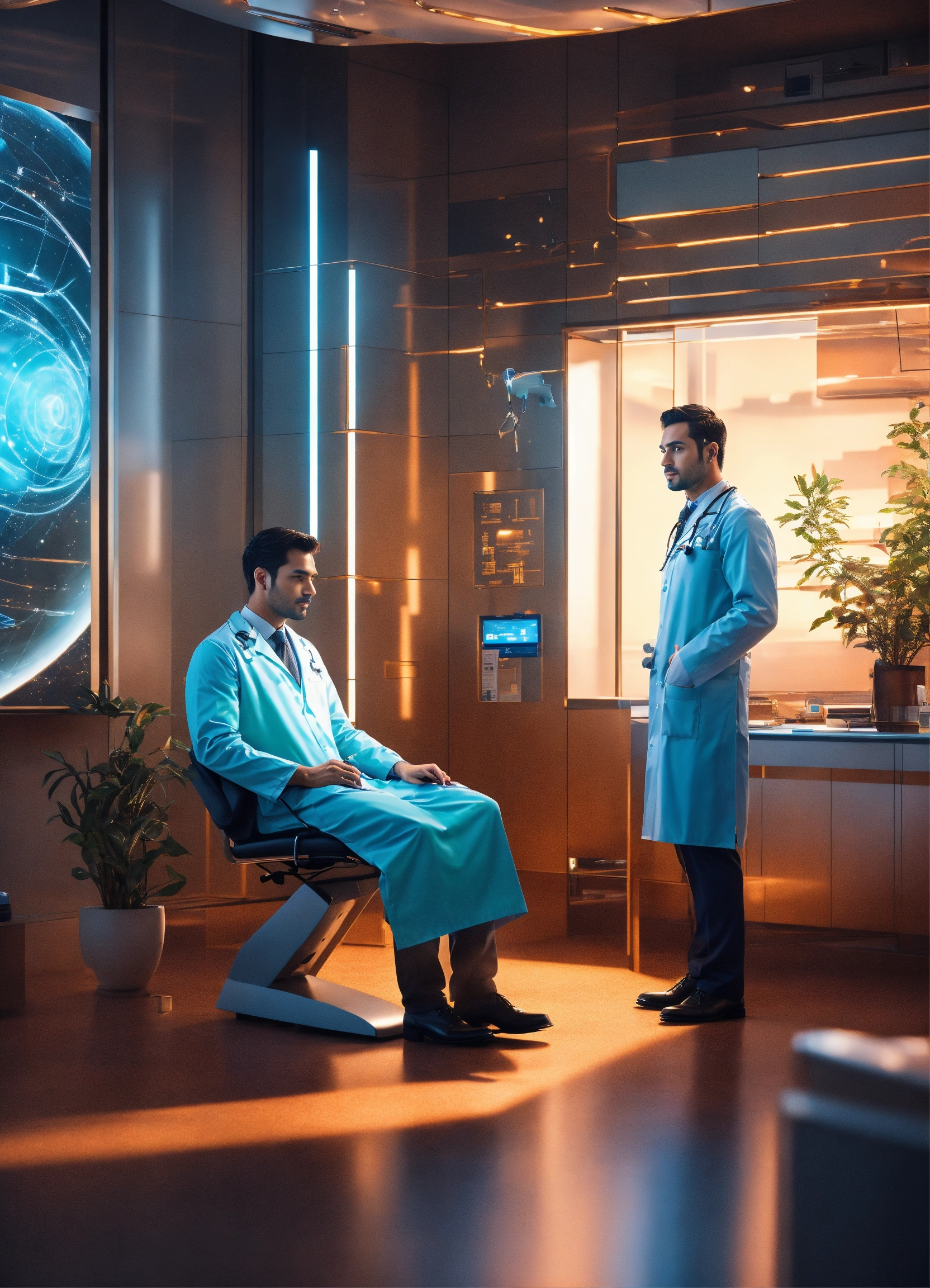Lexica - A realistic scene of a handsome doctor attending to a patient ...