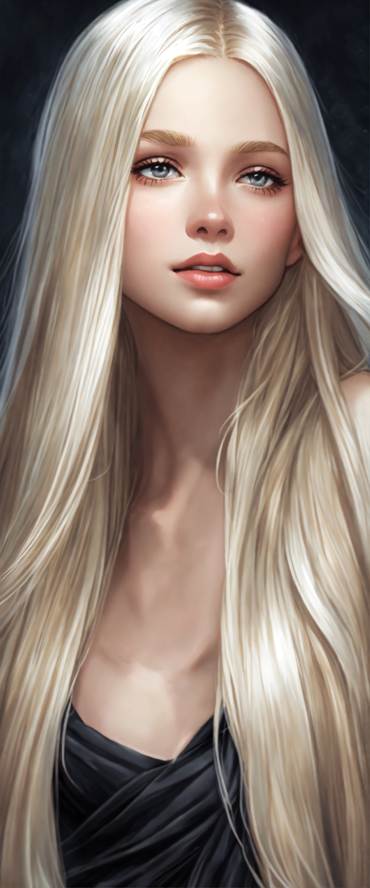 Lexica - Beautiful platinum blond young tween 2d drawing. Petite ...