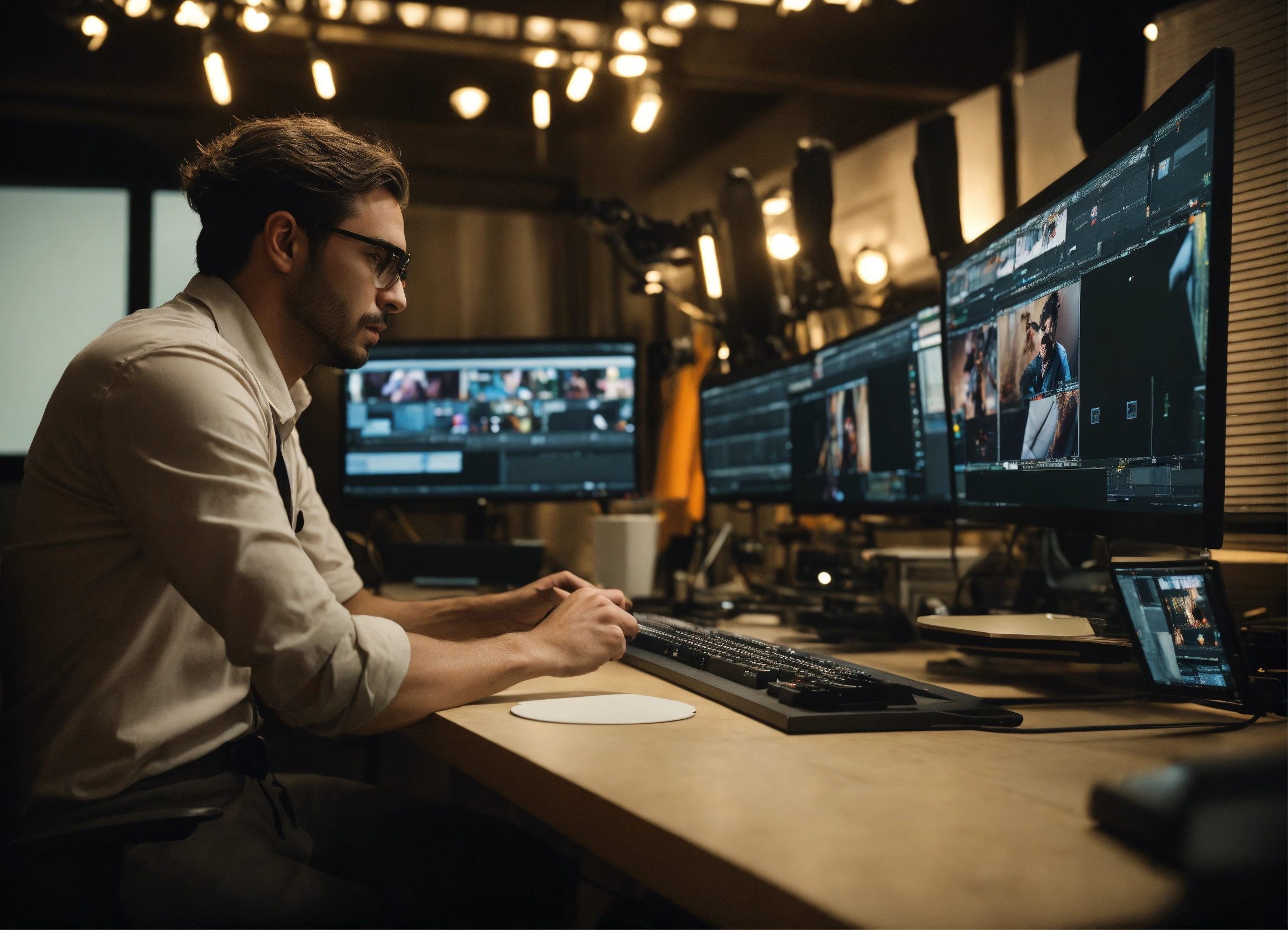 Lexica - Film studio. two different people an editor and a director are ...