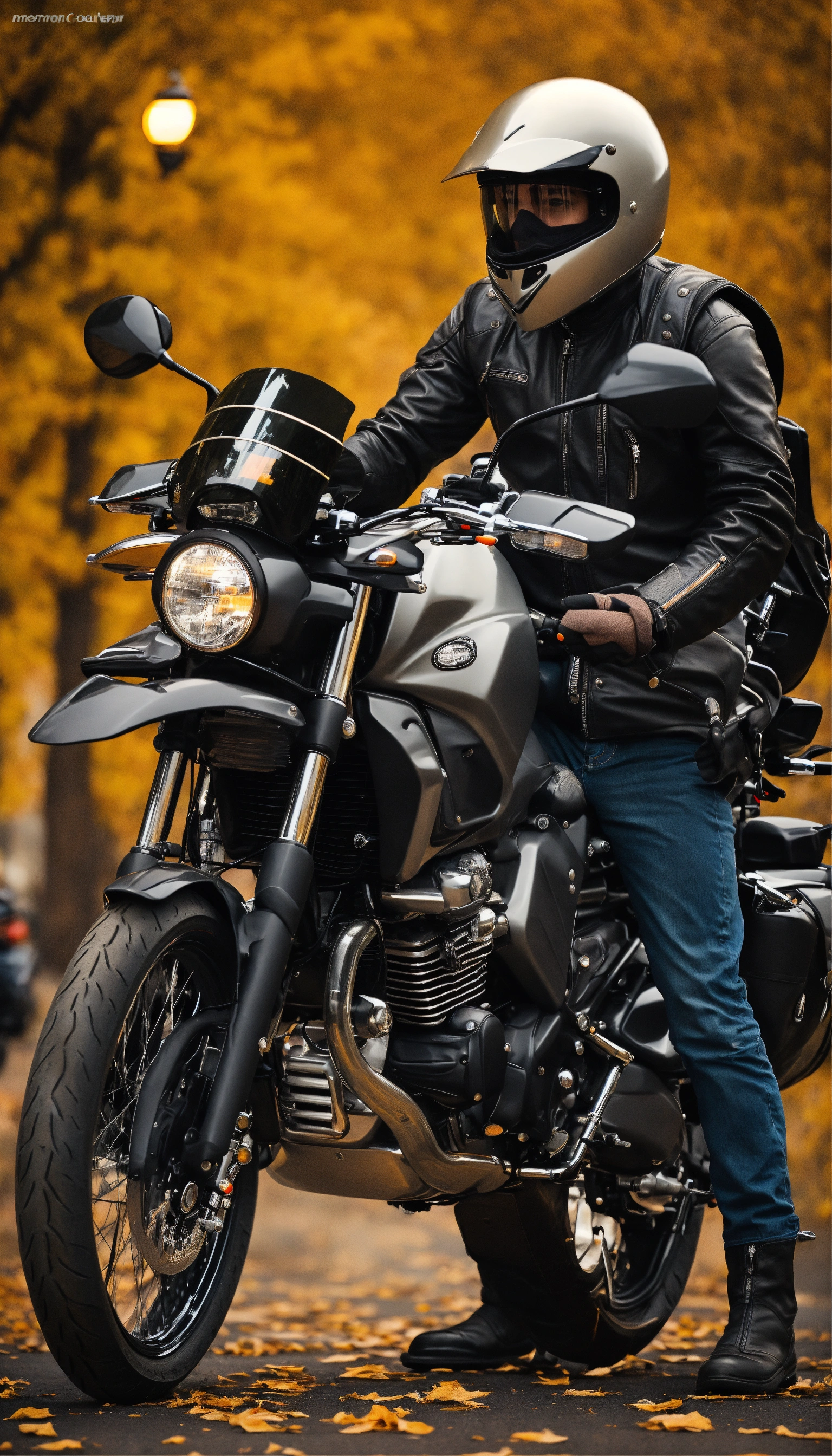 Lexica - "Generate images of a man dressed as a motorcyclist with a ...