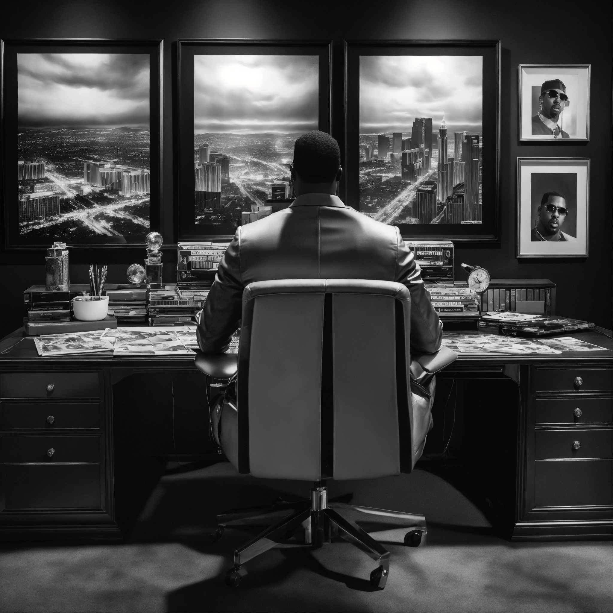 Lexica - Sky view Pop art, hyperrealist portrait of black rapper "Diddy ...