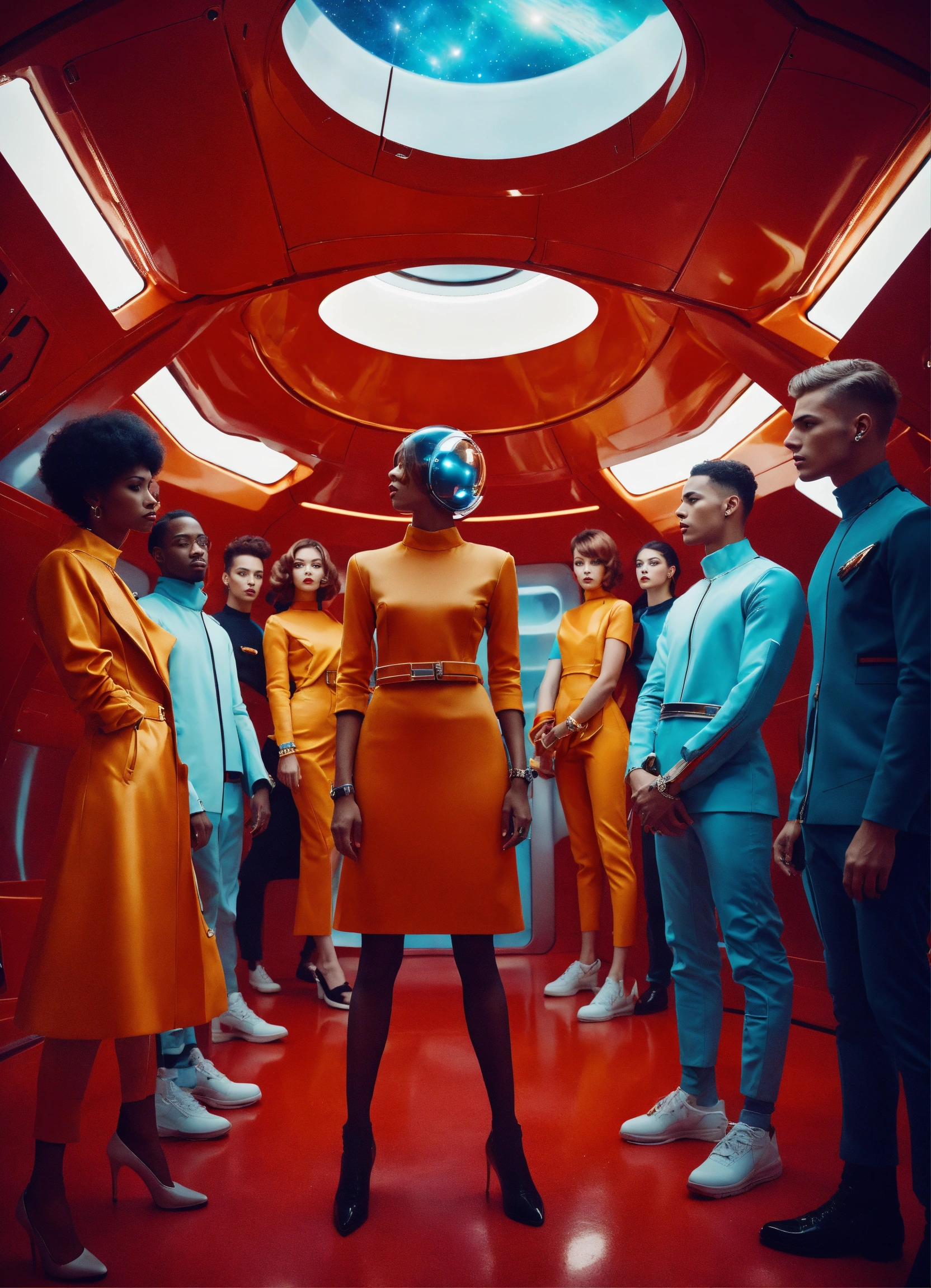 Lexica - Fashion photoshoot, futuristic, diverse group of men and women ...