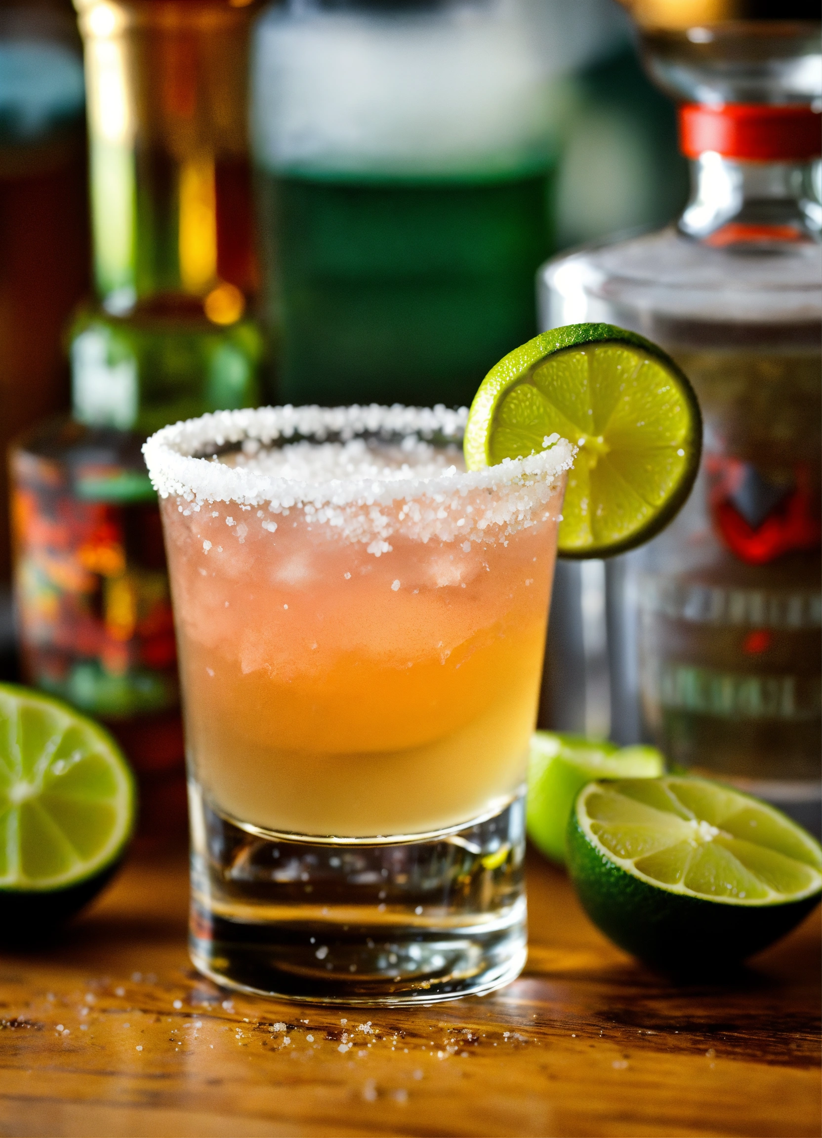 Lexica - Create a picture of a shot of tequila with a side of salt and ...