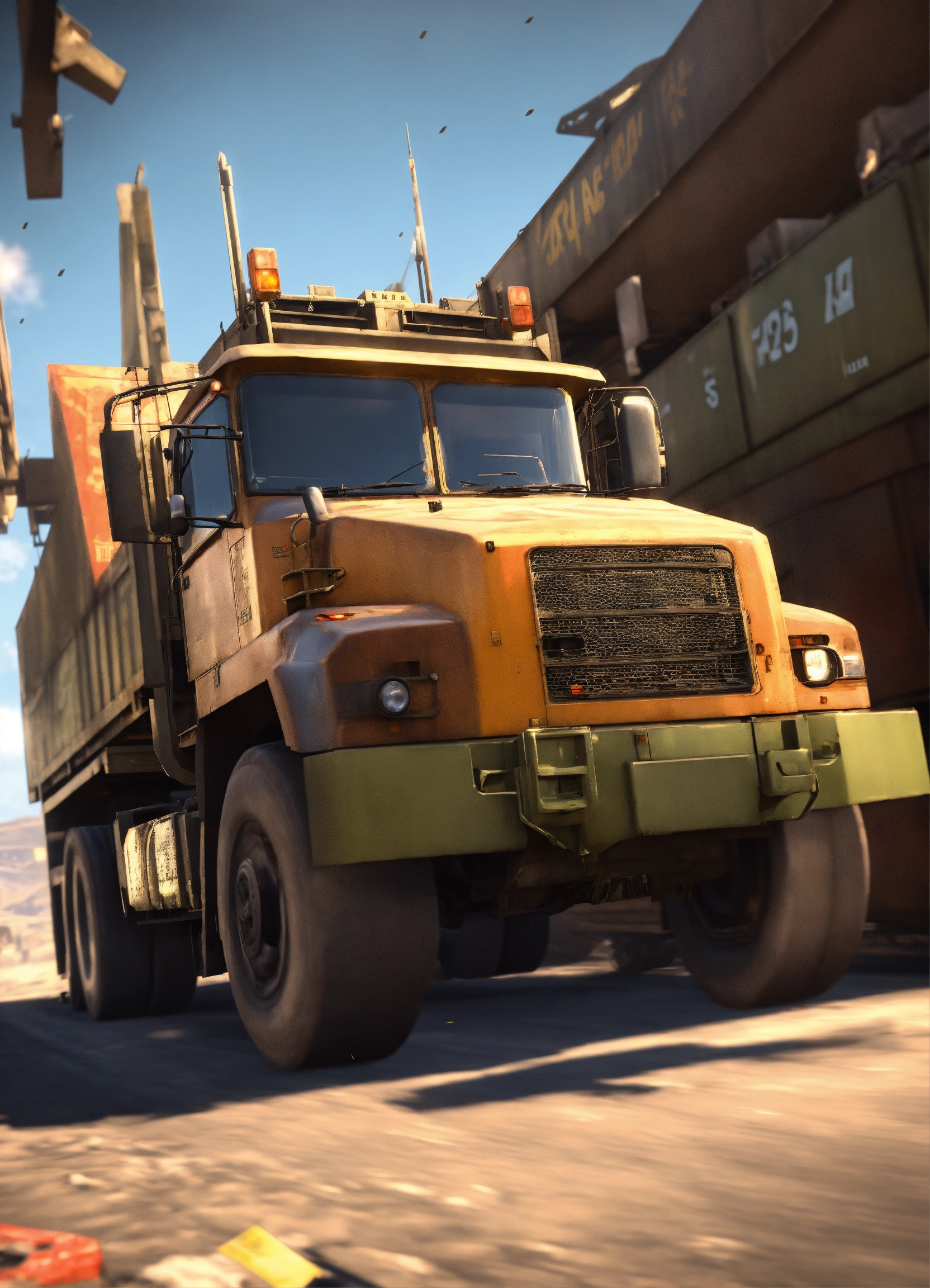 Lexica - HGV heavy goods vehicle truck in combat in an fps game with ...