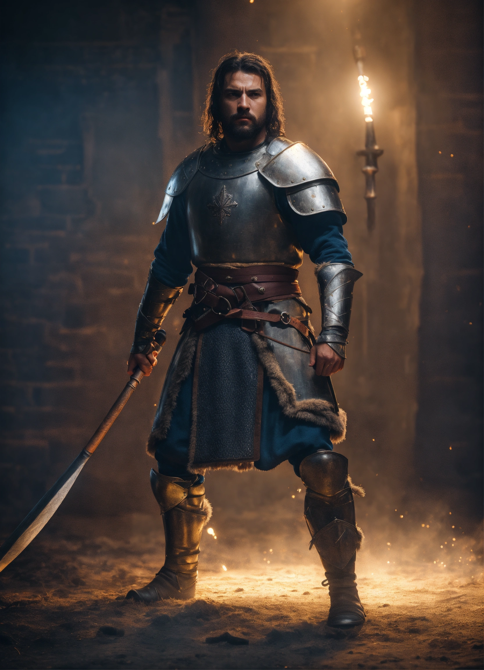 Lexica - A realistic full body portrait of a medieval Fighter with ...