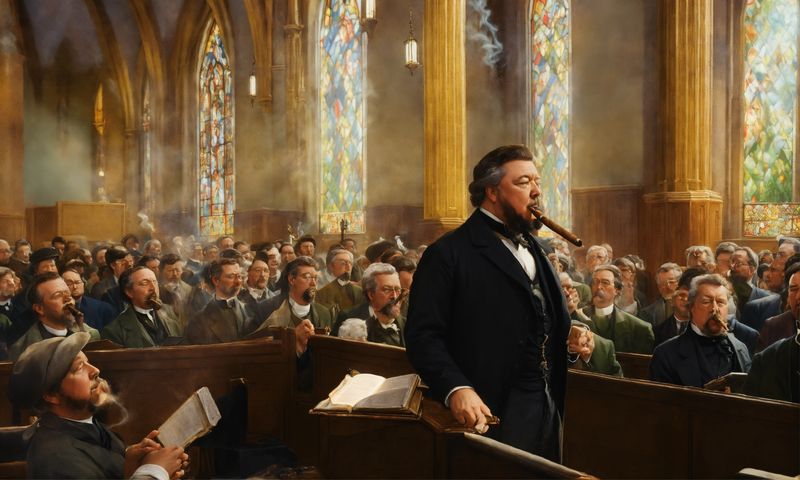 Lexica - Charles Spurgeon, photorealistic, preaching a sermon at a ...