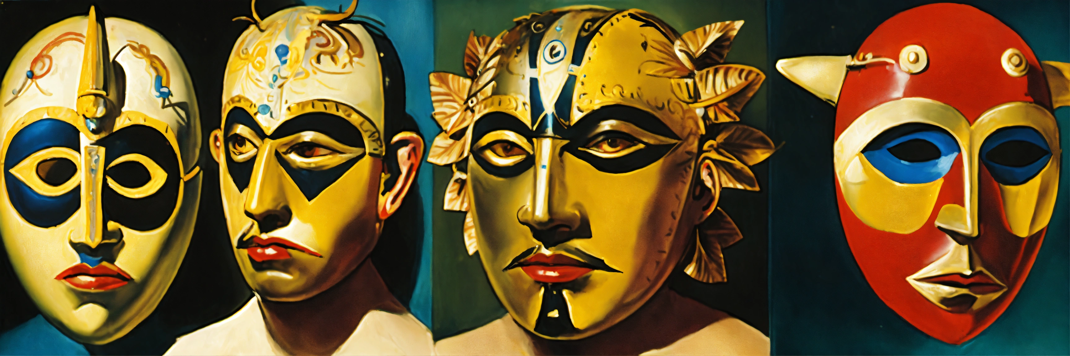 Lexica - Vejigante masks from Puerto Rico painted by salvador dali