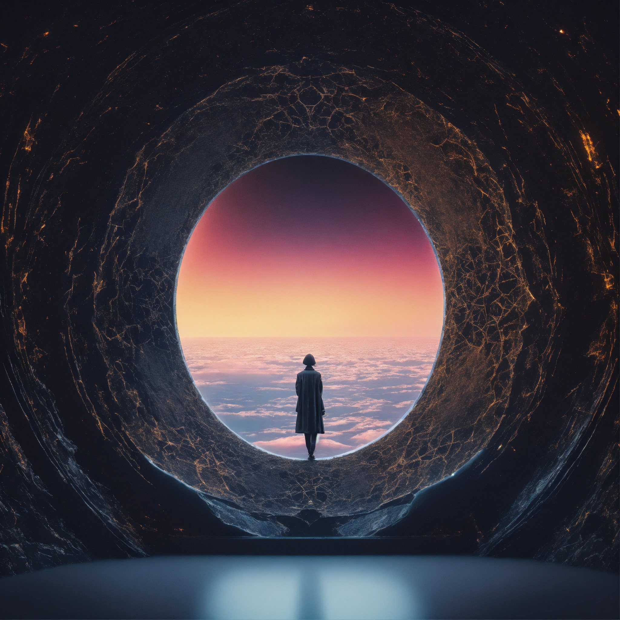 Lexica - Psychedelic vantablack portal in a stark white void ...