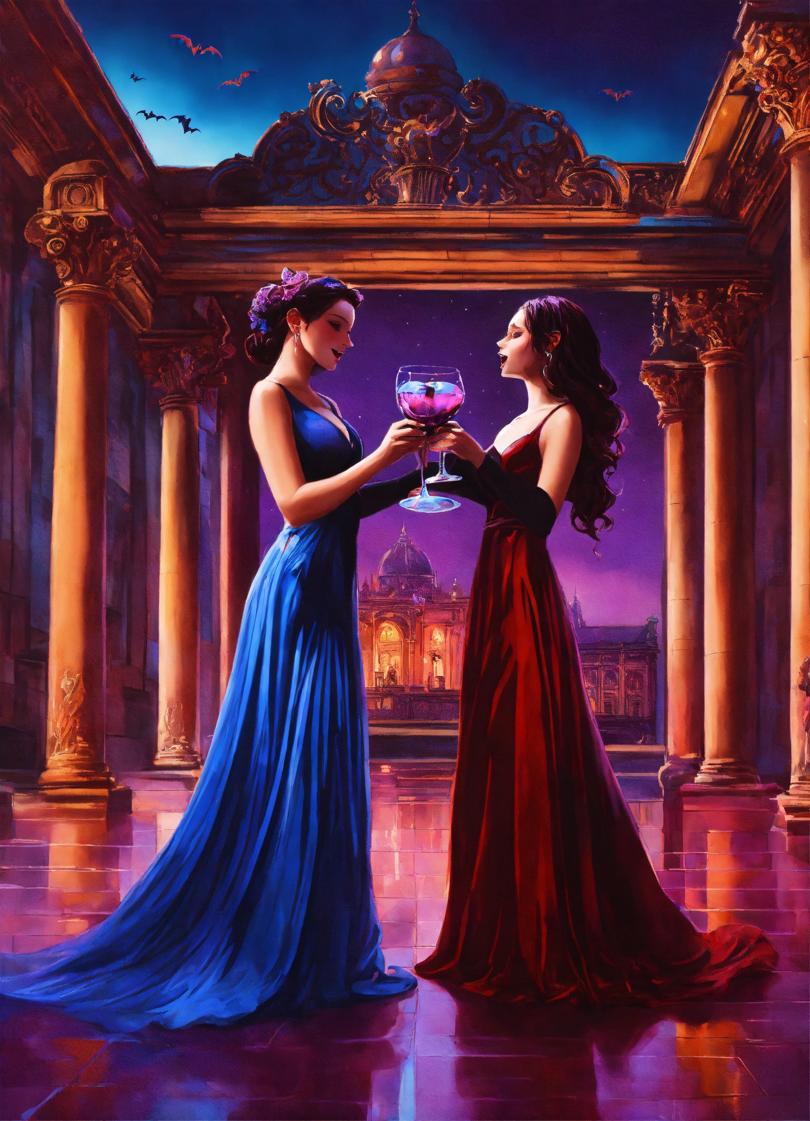 Lexica - All glassblowing superrealism style urban vampire style THREE ...