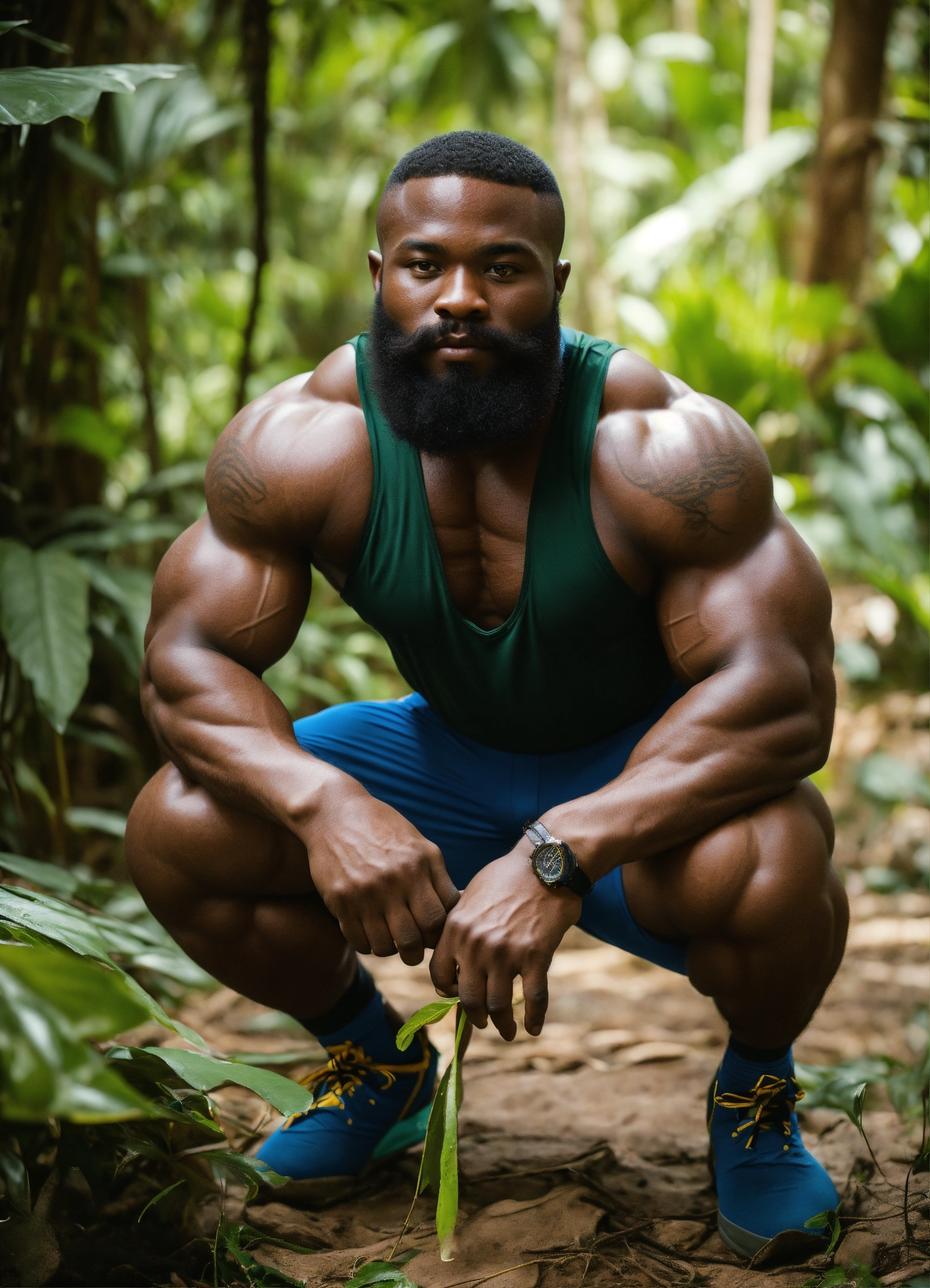 Lexica - 30-year-old man with big muscles, big bodybuilder, Ghanaian ...