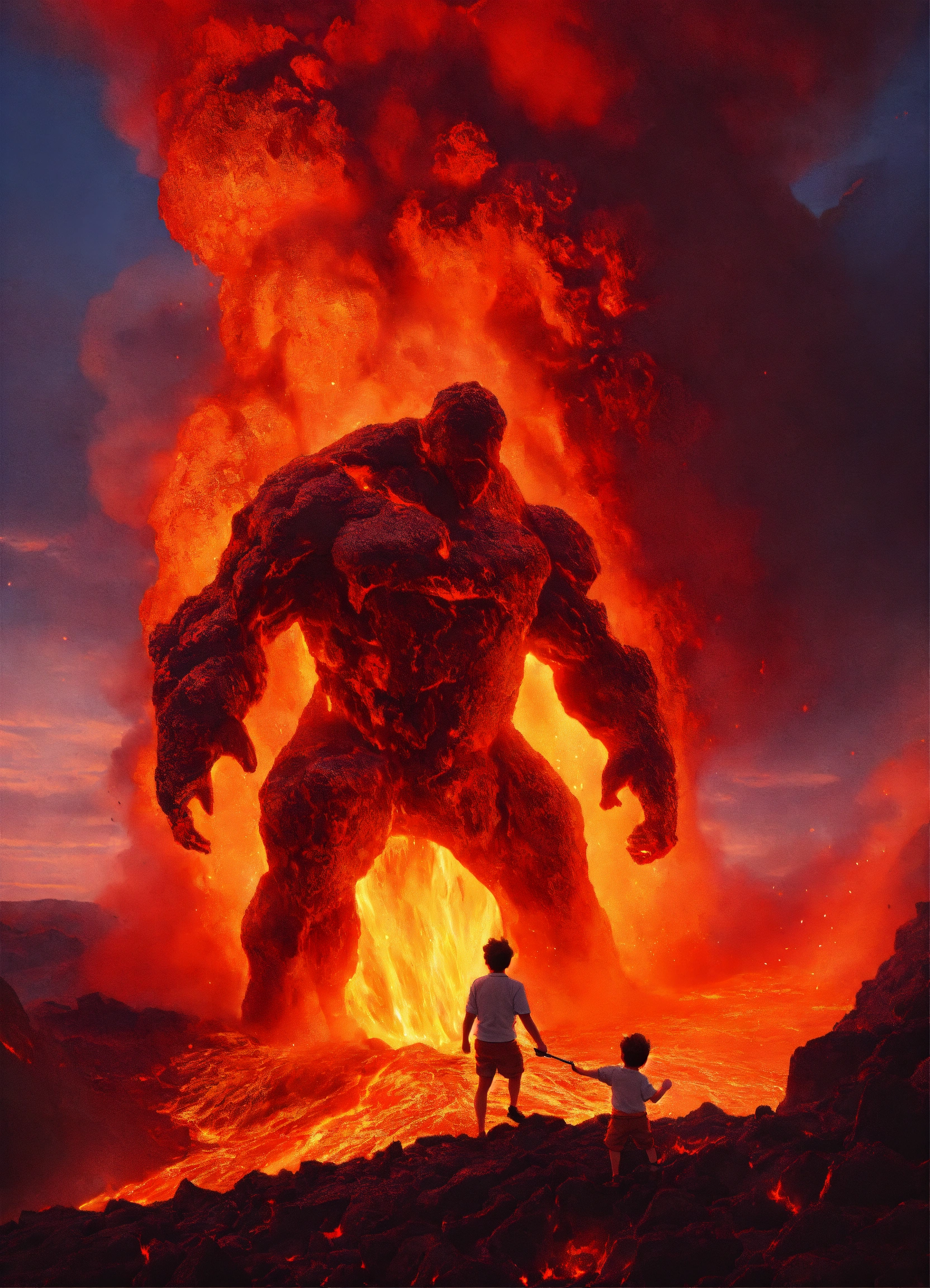 Lexica - Generate a vivid picture of a gigantic man rescuing a child ...