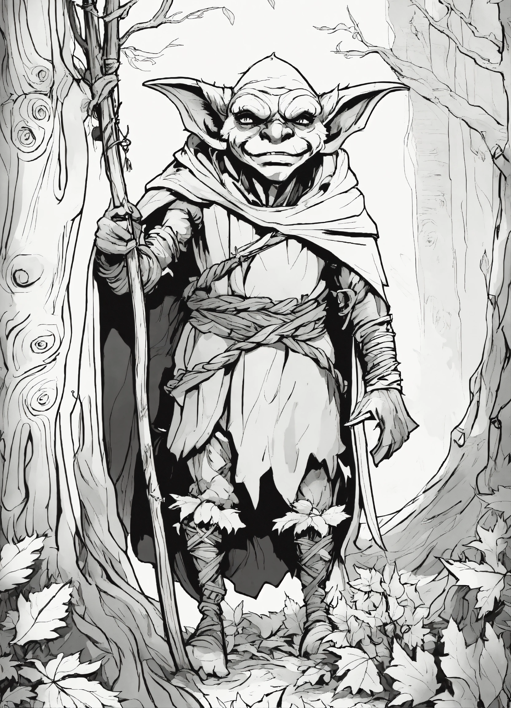 Lexica - Drawing by novice artist, computer game character, evil forest ...