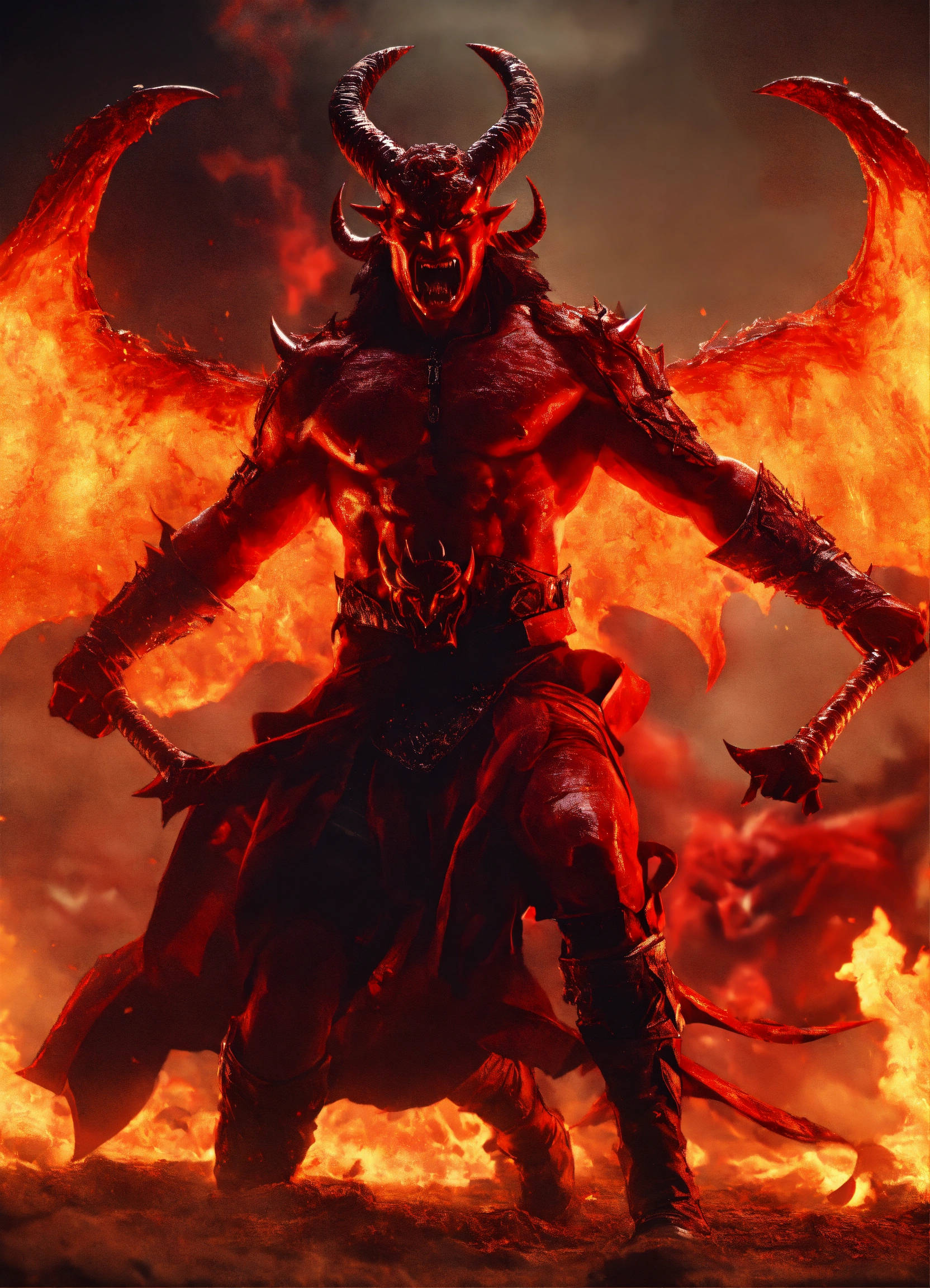 Lexica - Satan fighting, cinematic, 8k