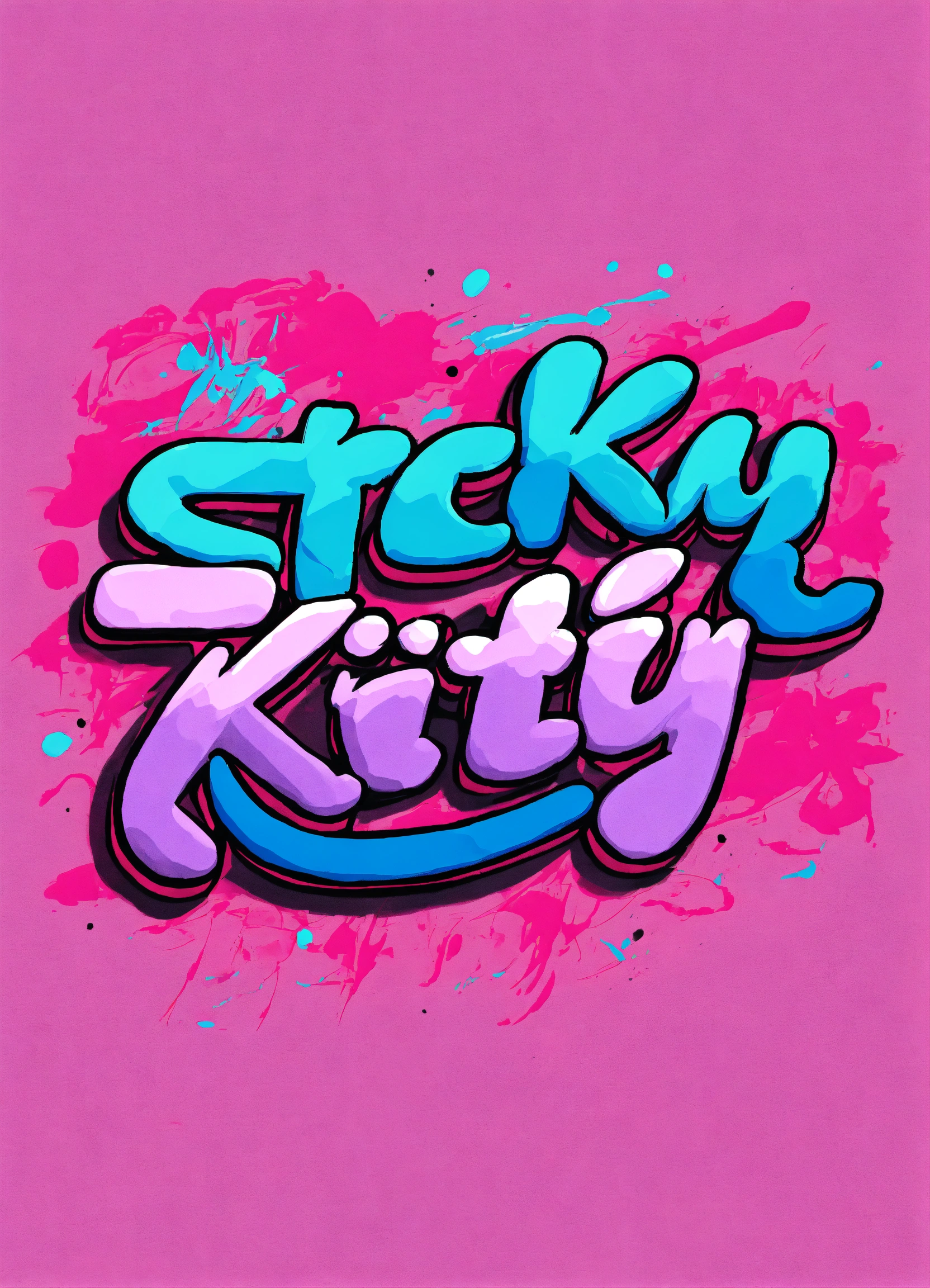 Lexica - Generate a logo in cursive graffiti art that says "sticky ...