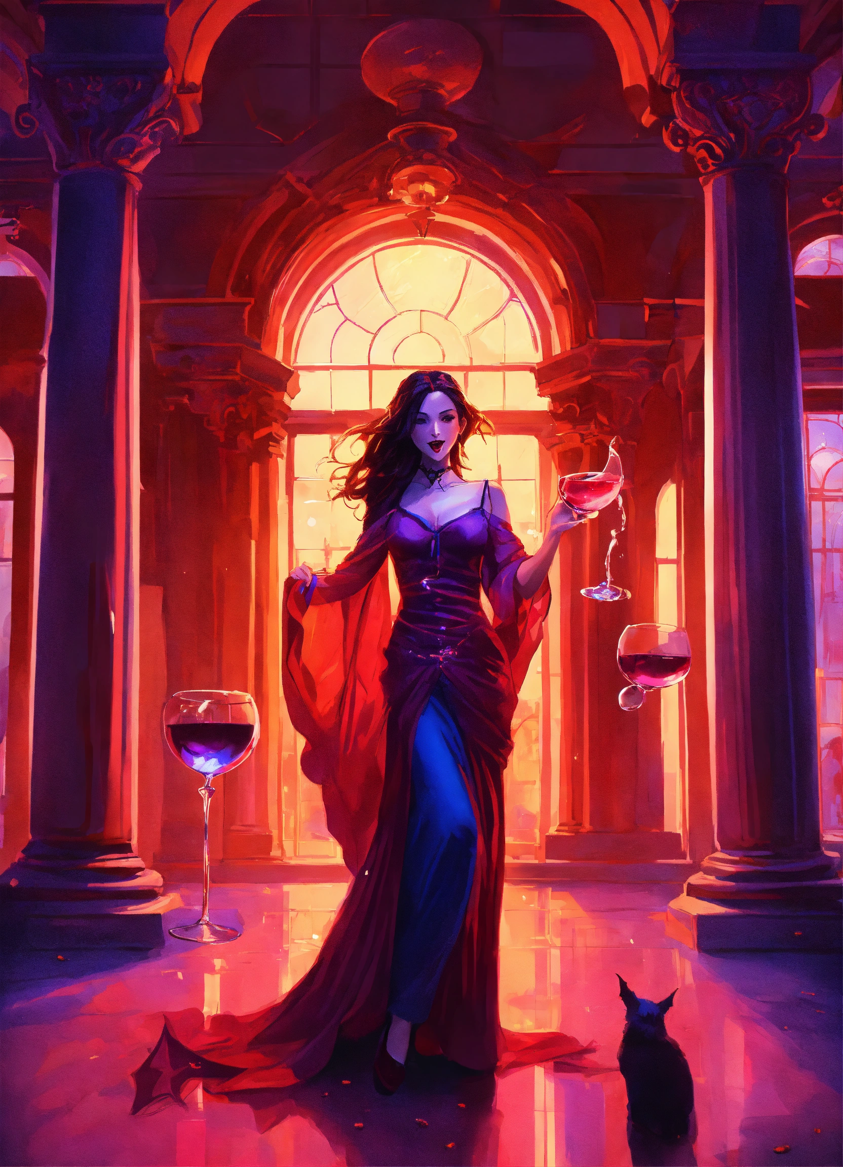 Lexica - All glassblowing superrealism style urban vampire style 3 woman vampire dancing with a ...