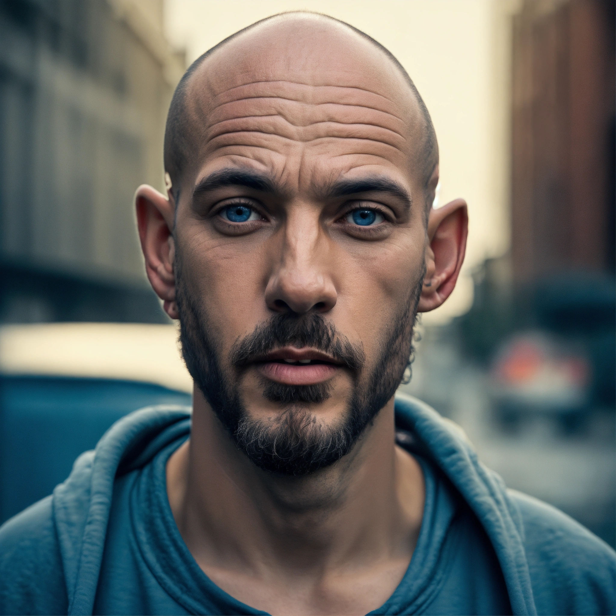 Lexica - A HUGE HOMELESS MAN WITH A HUGE LUMPY BALD HEAD, A FOLD OF ...