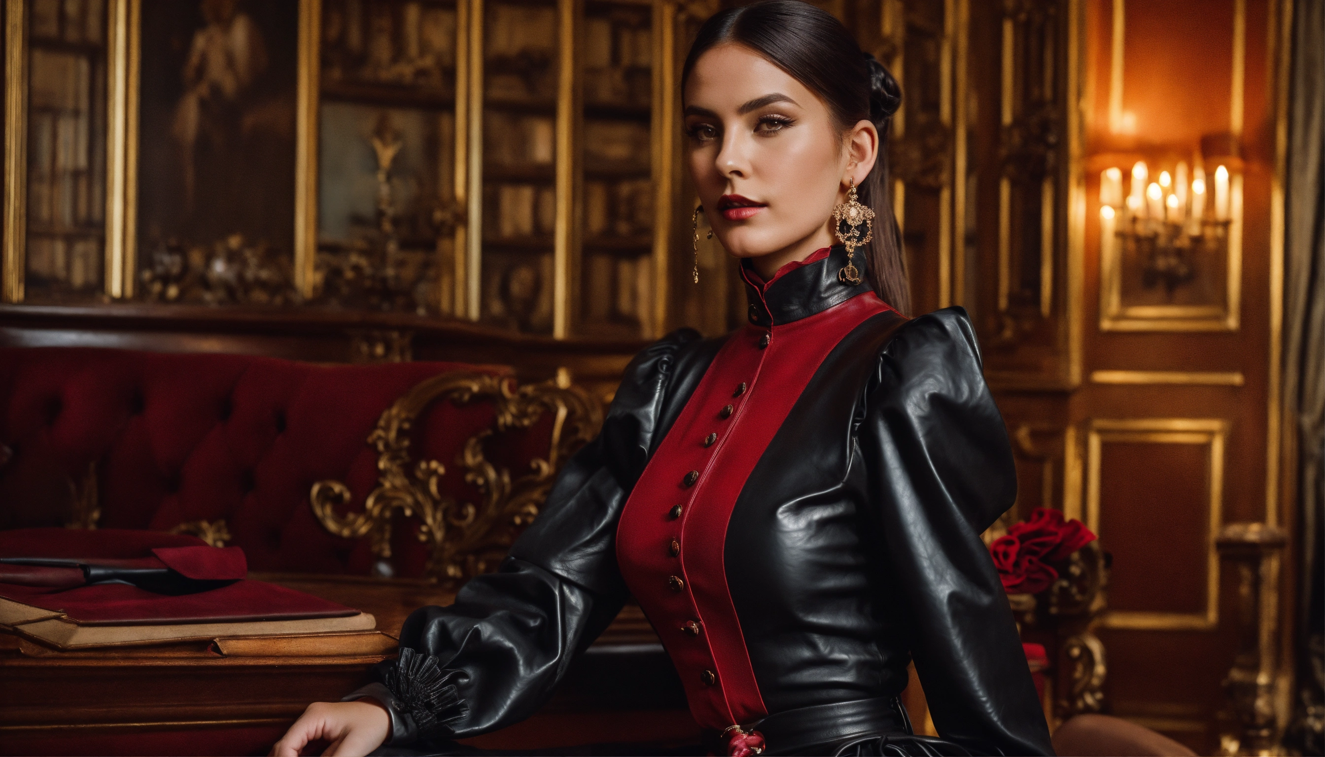 Lexica - Stunning european mistress woman fashion model sitting ...