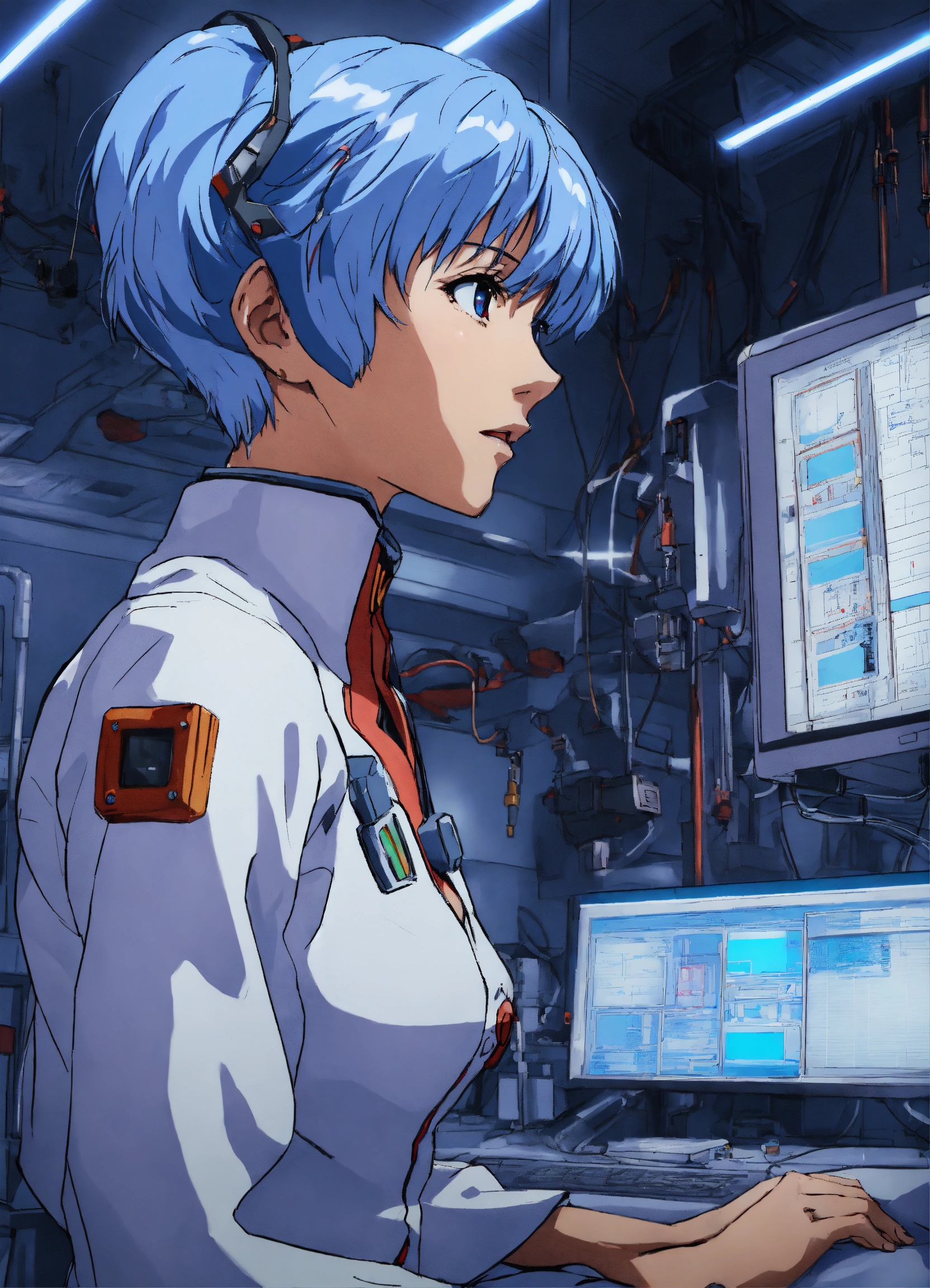 Lexica - Portrait of Rei Ayanami from Neon Genesis Evangelion, inside ...