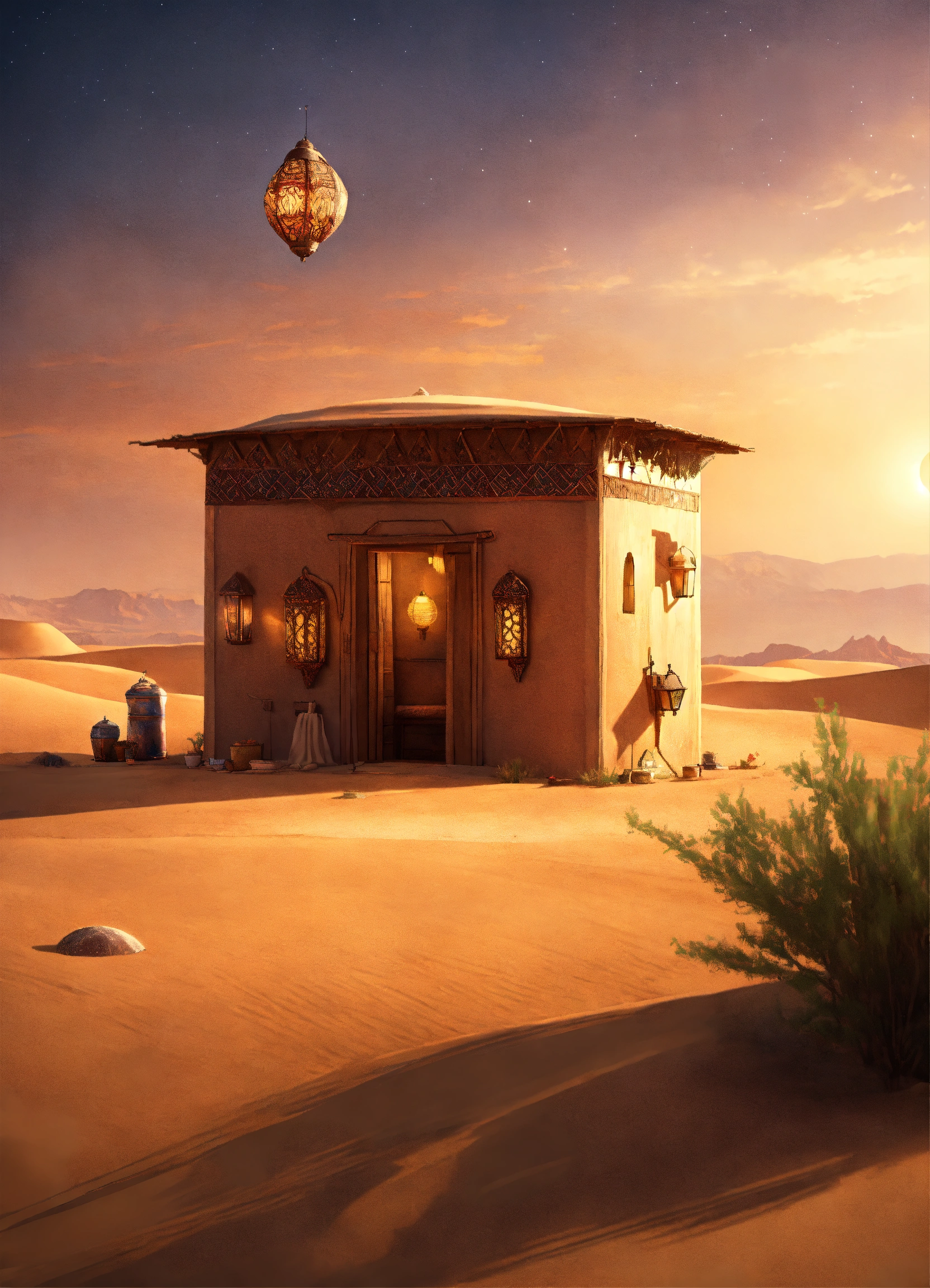 Lexica - Concept art of a large desert home, star wars, jakku, desert ...