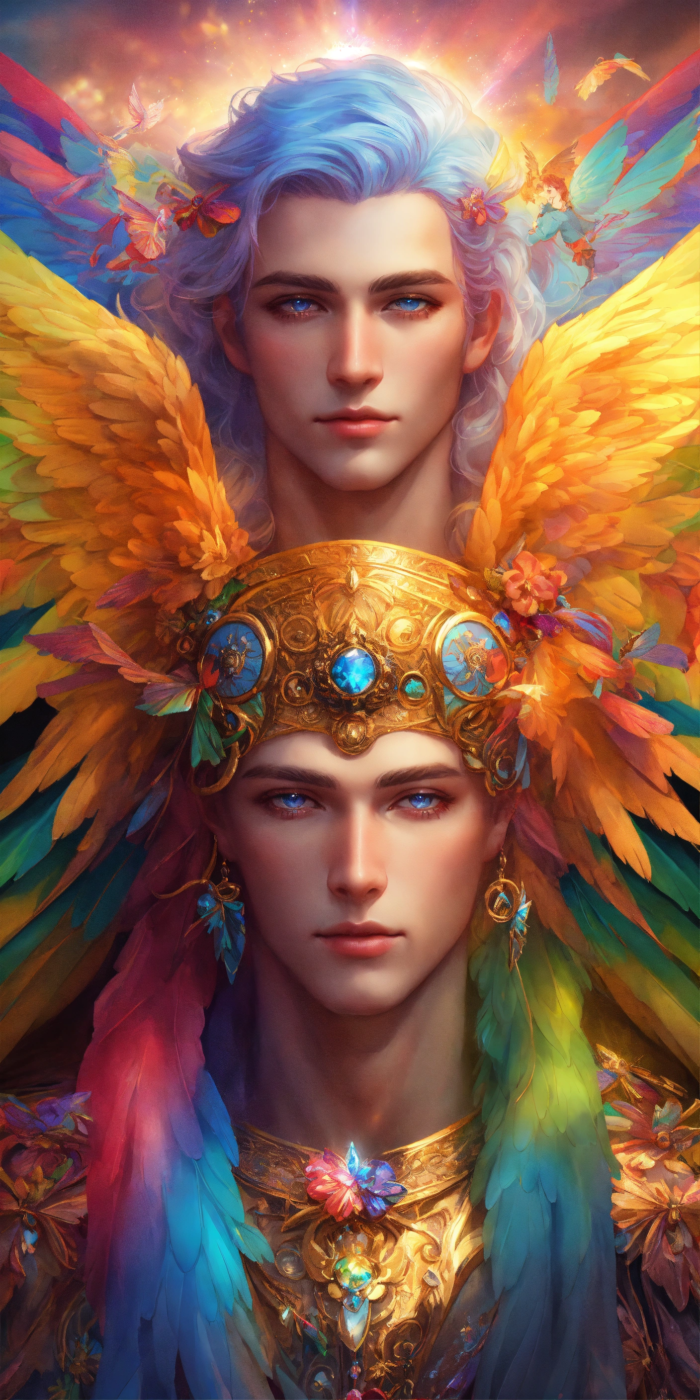 Lexica - Group of 7 beautiful and perfect male Angels, detailed and ...