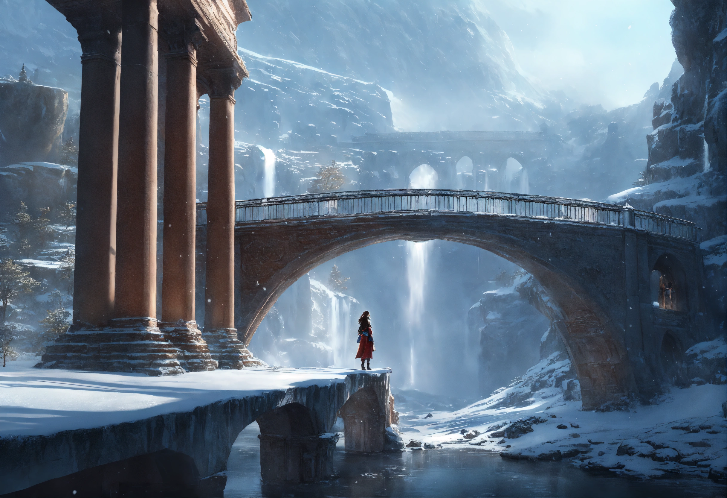 Lexica - Girl in gigantic palace made of crystal stone with arches and ...