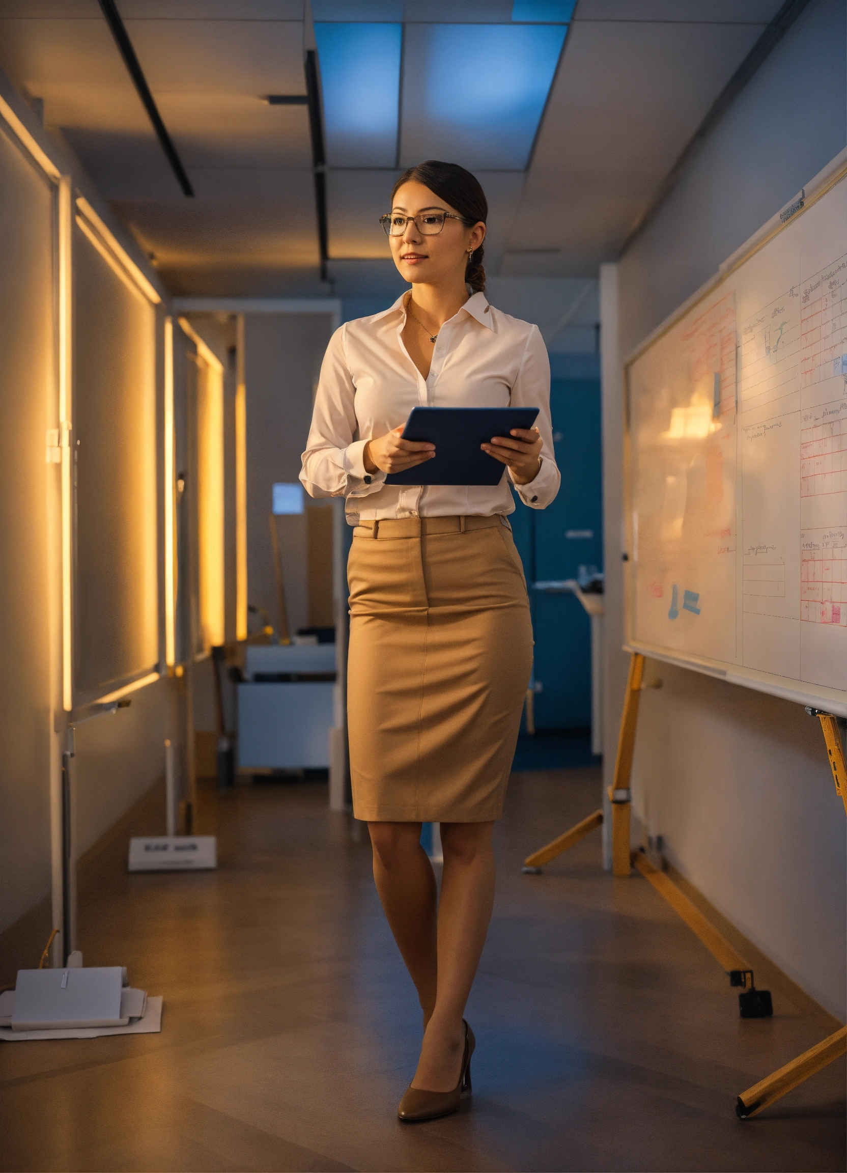Lexica - Project manager woman dressed for business working around a ...