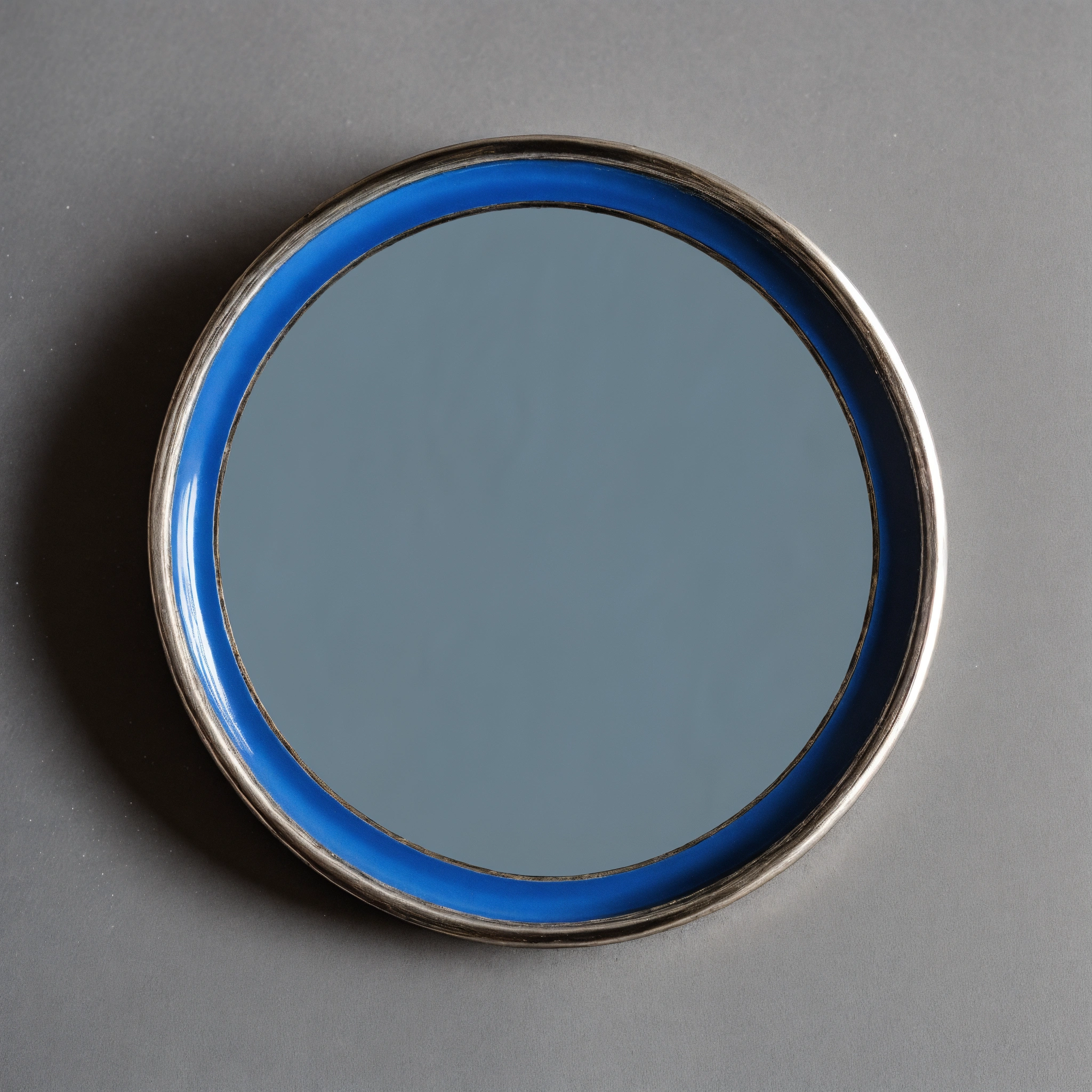 Lexica - A simple slim silver blue circle frame