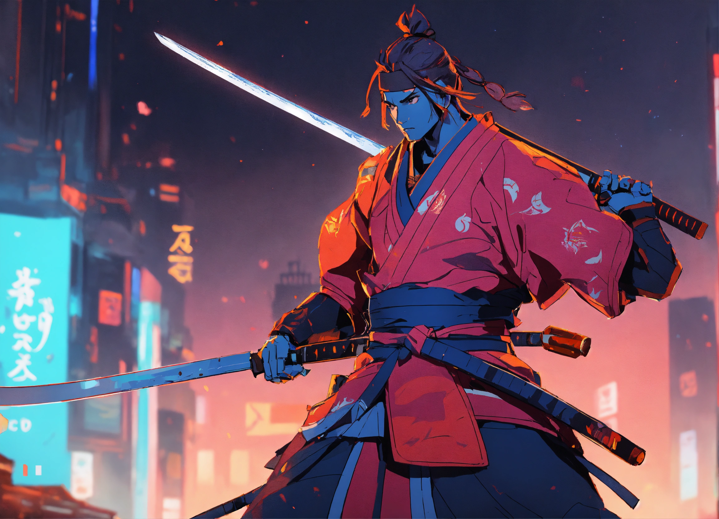 Lexica - Photo of a samurai with heroic pose, dota 2, screens, robot ...