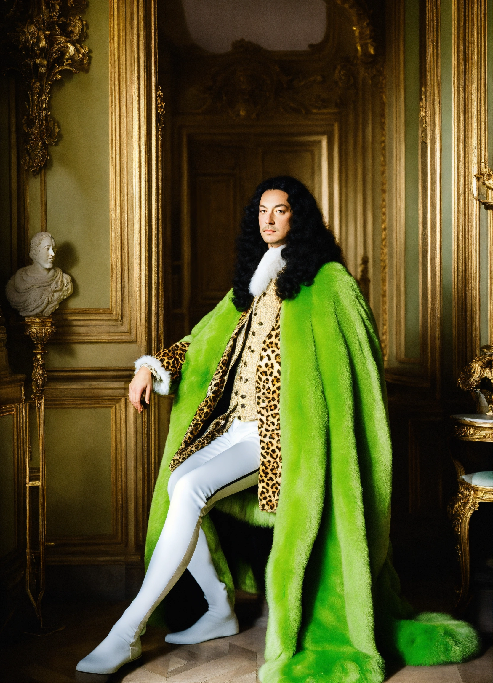 Lexica - King louis xiv posing in parisian salon ,Montaigne avenue ...