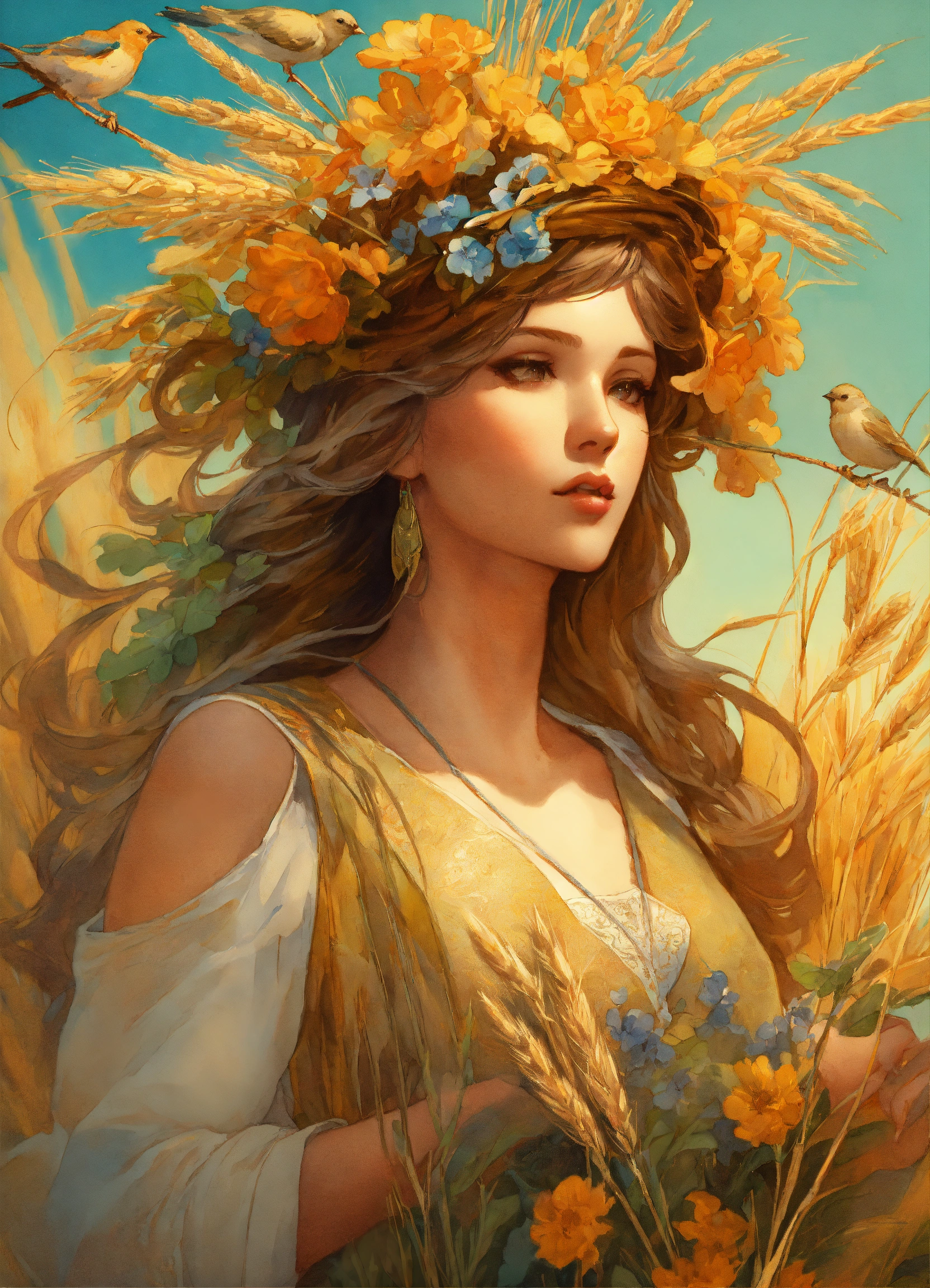 Lexica - Seasons. woman as fairytale goddess of summer, beautiful ...