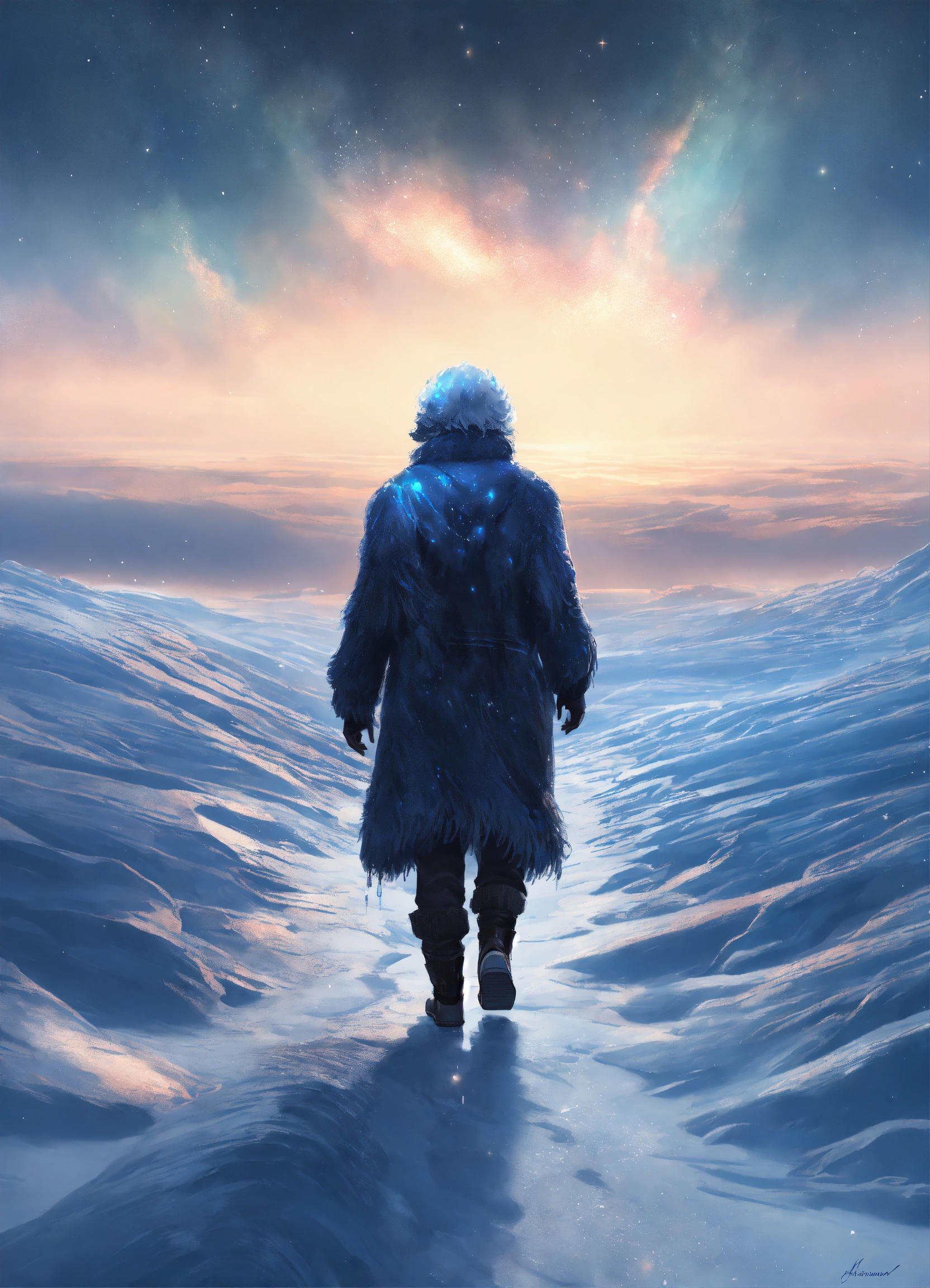 Lexica - Dreamy fluffy fluid eskimo walking pose of a ice path the ...