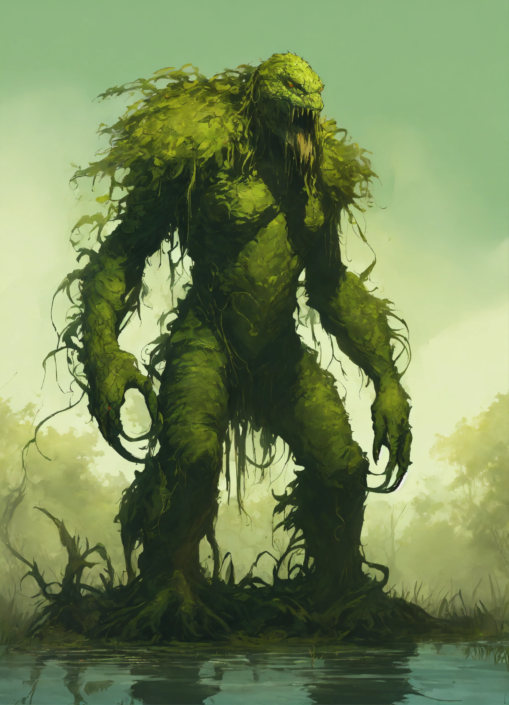 Lexica - A faceless fantasy monster that is a guardian of the swamp ...