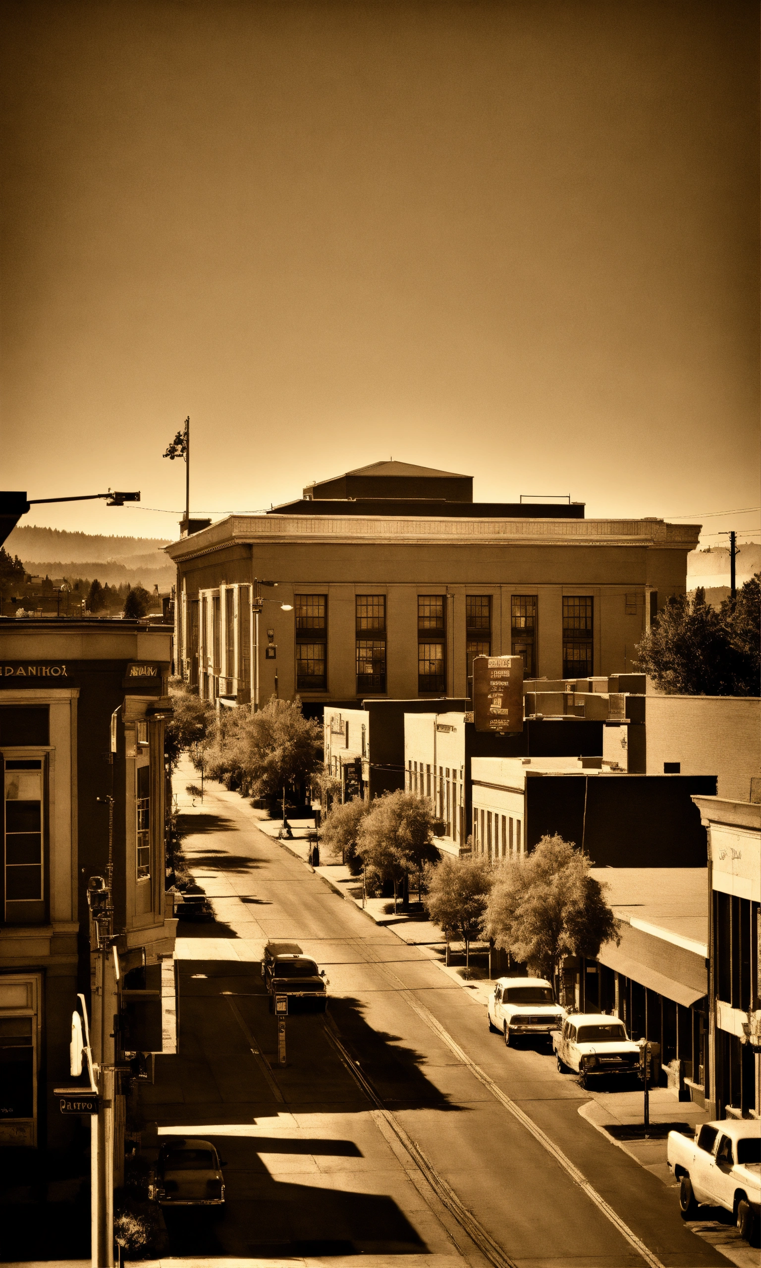 Lexica - Downtown Springfield Oregon in sepia tone