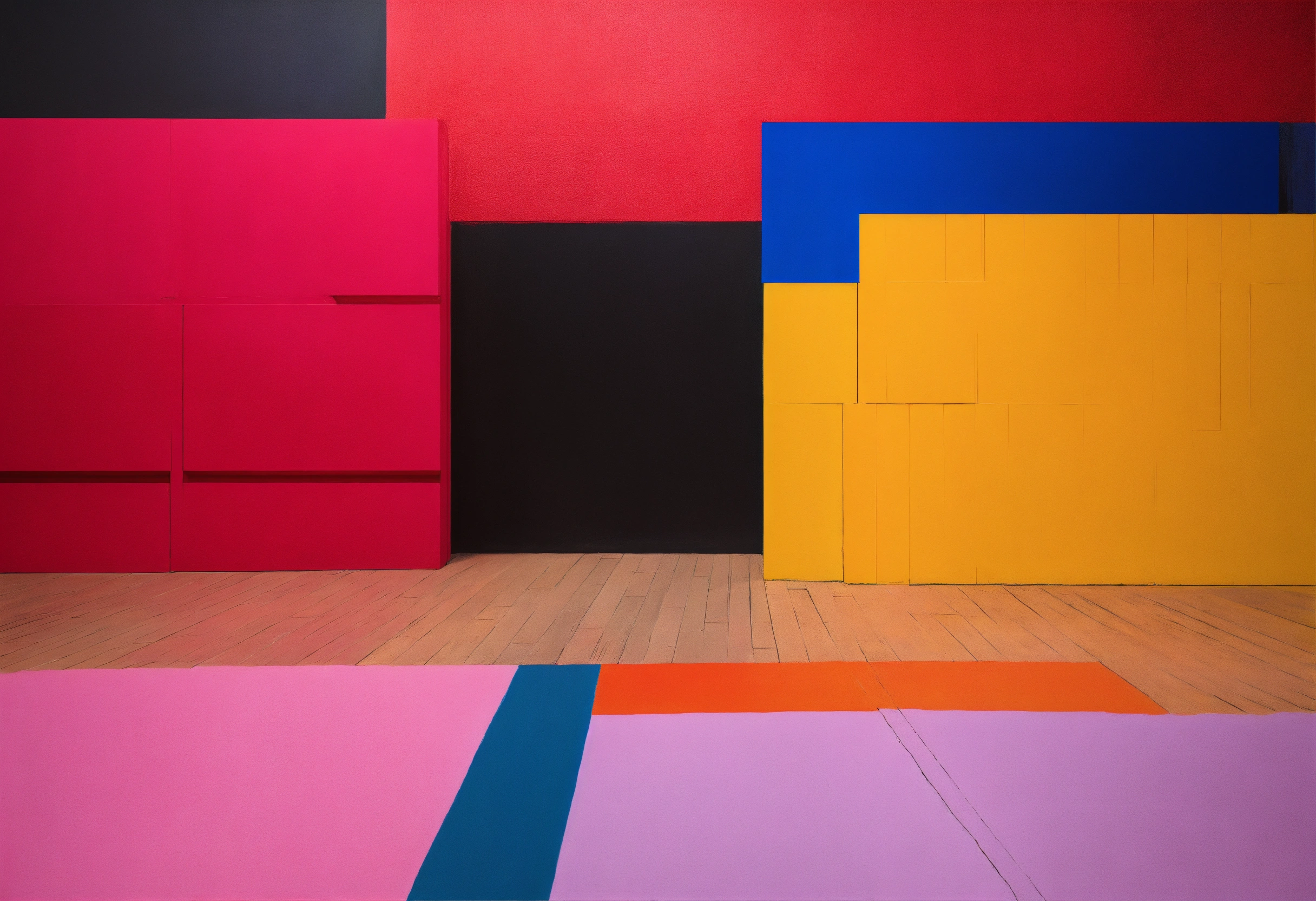 Lexica - A color block painting with two or three complementary colors, 8k