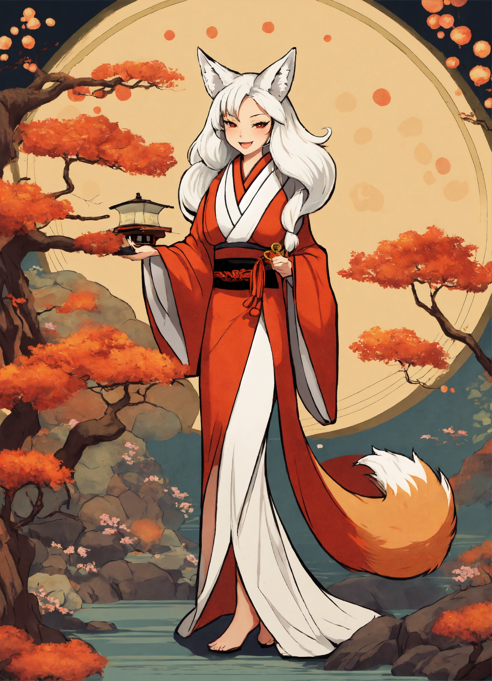 Lexica - Poster of an Anthropomorphic fox woman pin-up with Tan Skin ...