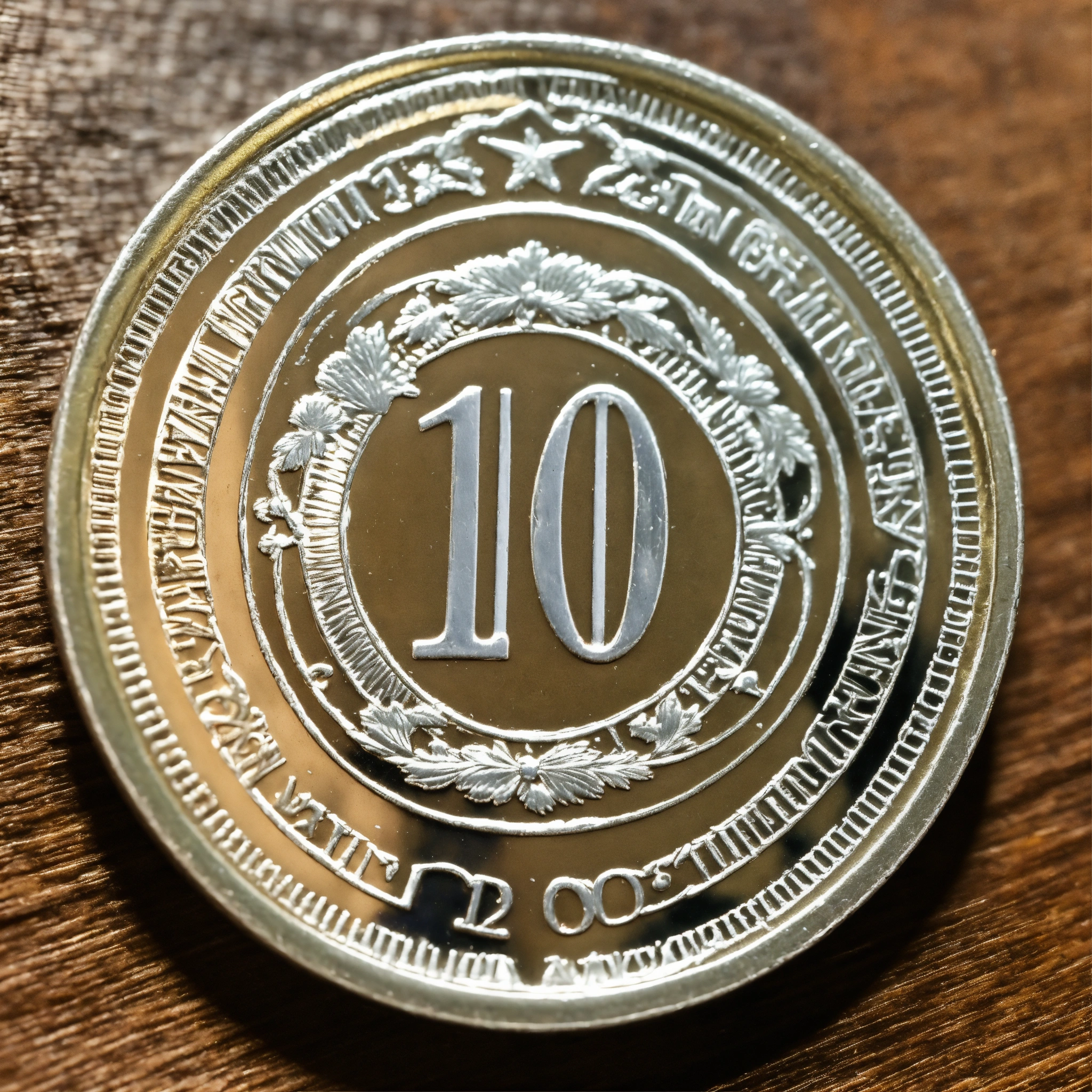 Lexica - A silver round silver coin with the number 10 stamped in the ...