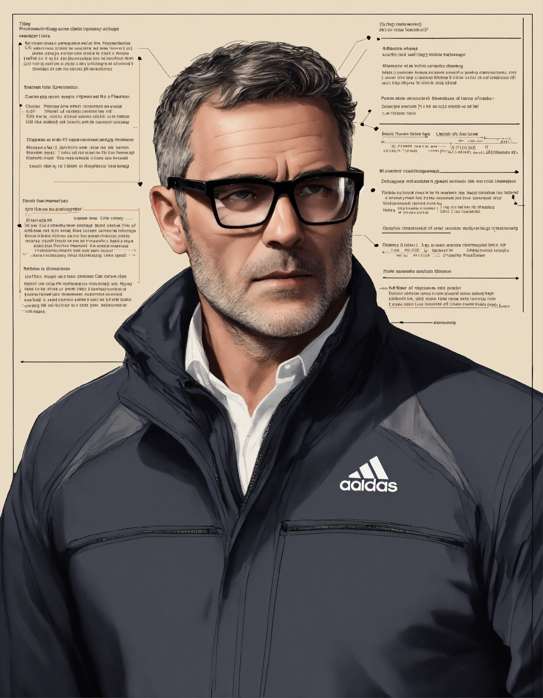 Lexica - Portrait of a french rugby coach wearing a pair of oversized ...
