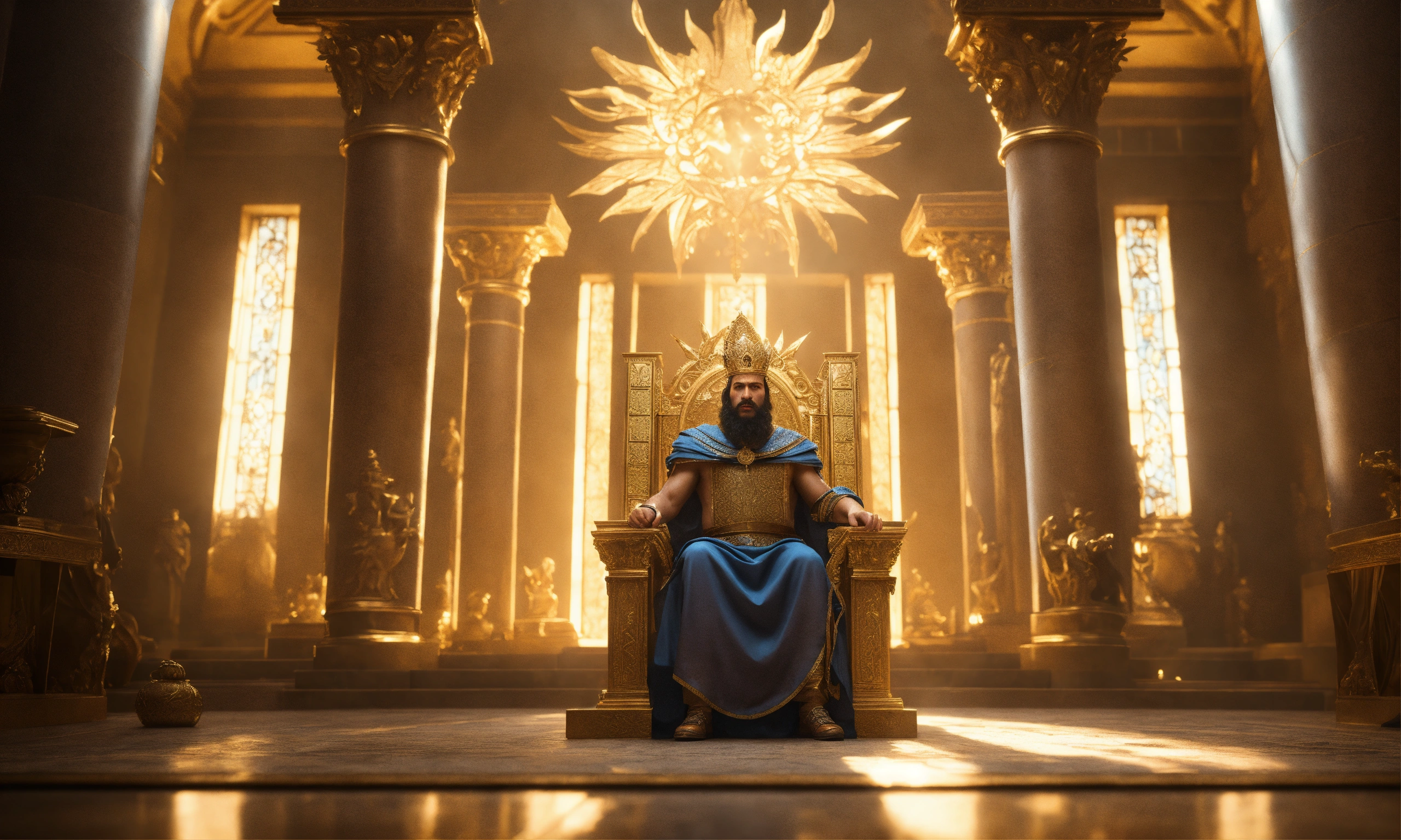 Lexica - Dário king of Babylon on the throne biblical character arts 8k ...