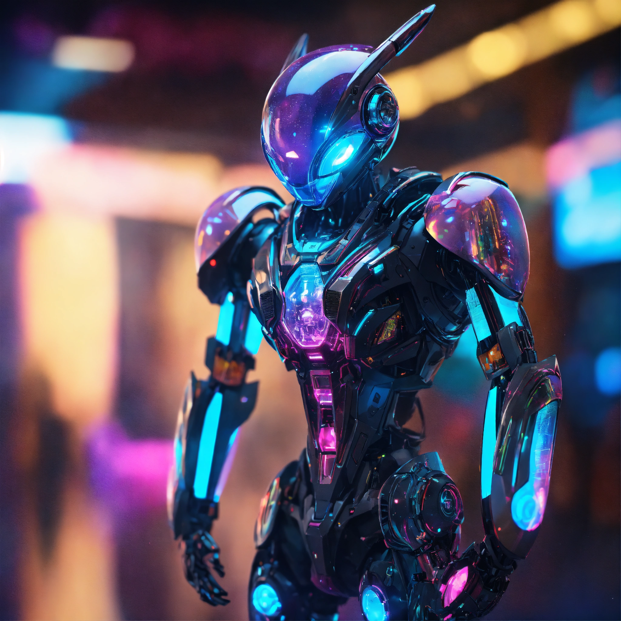 Lexica - Badass iridescent colorful translucent polycarbonate robot ...