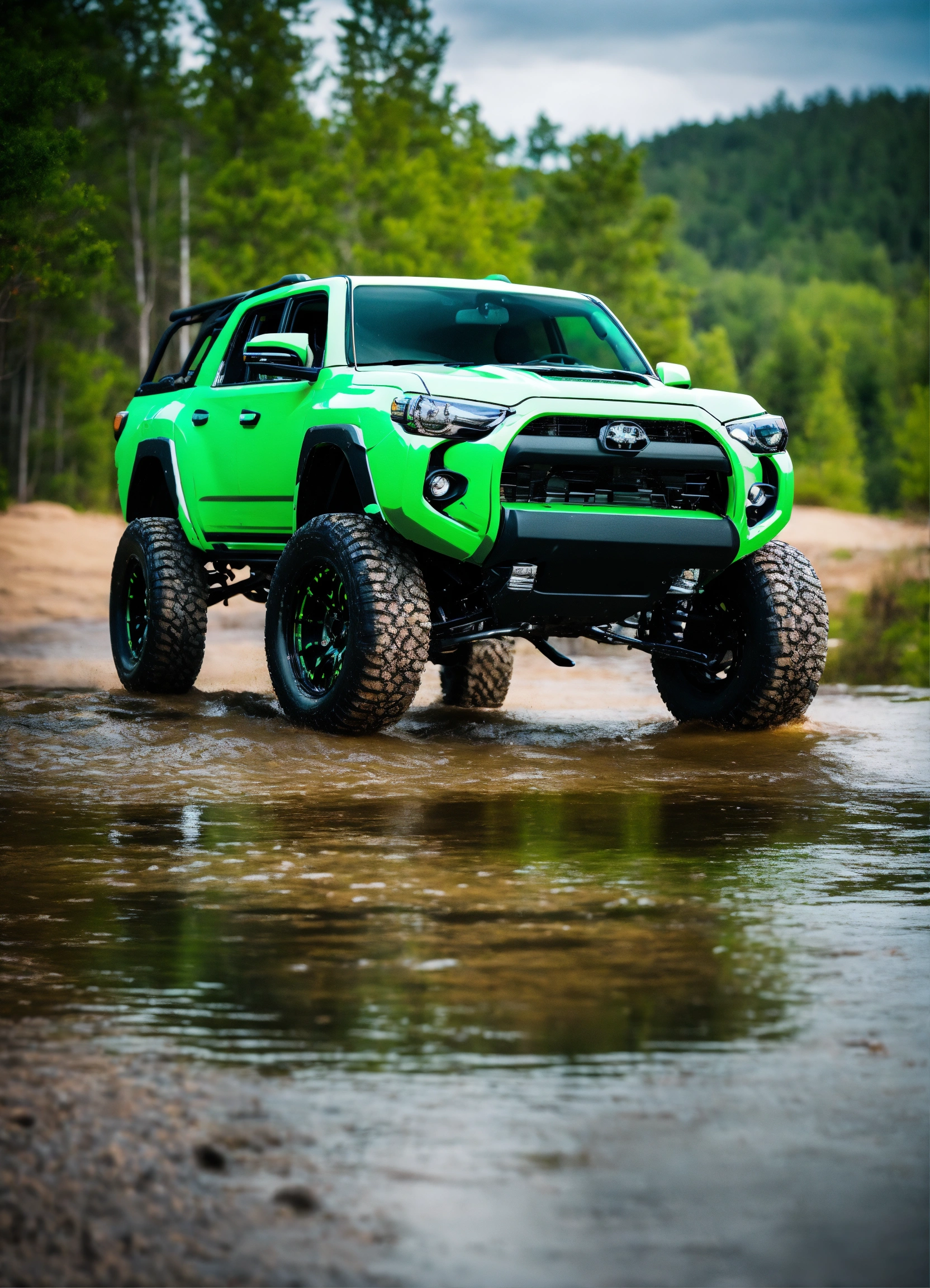 Lexica - 2023 Four Runner lunar green, lifted, sick rims, underglow
