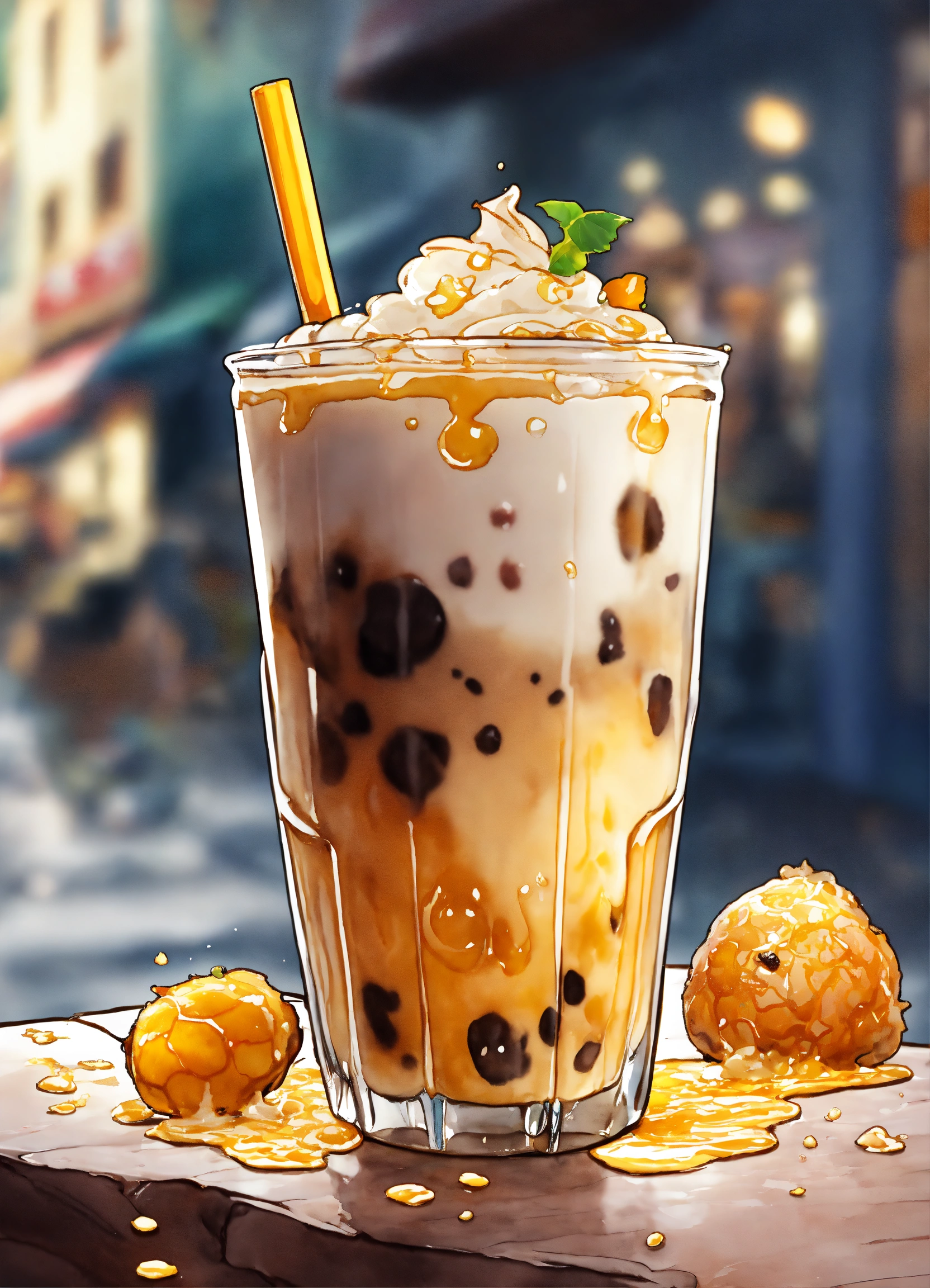 Lexica - Manga cartoon dc comic style. A mouth-watering taro with honey ...