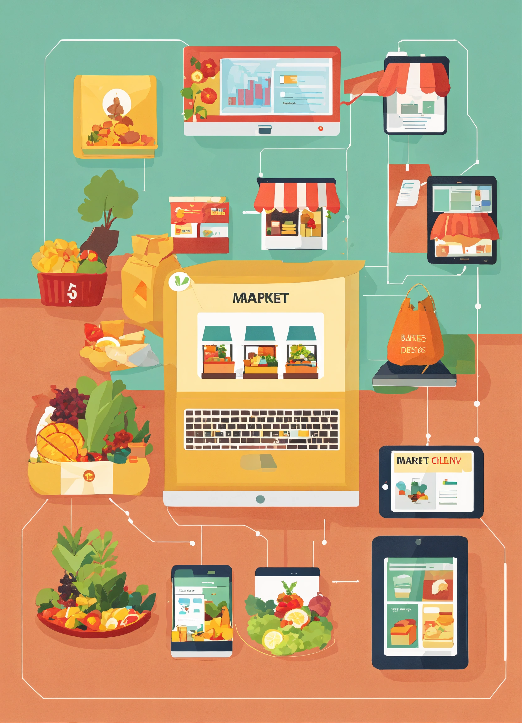 Lexica - Design an image illustrating the concept of market-driven ...