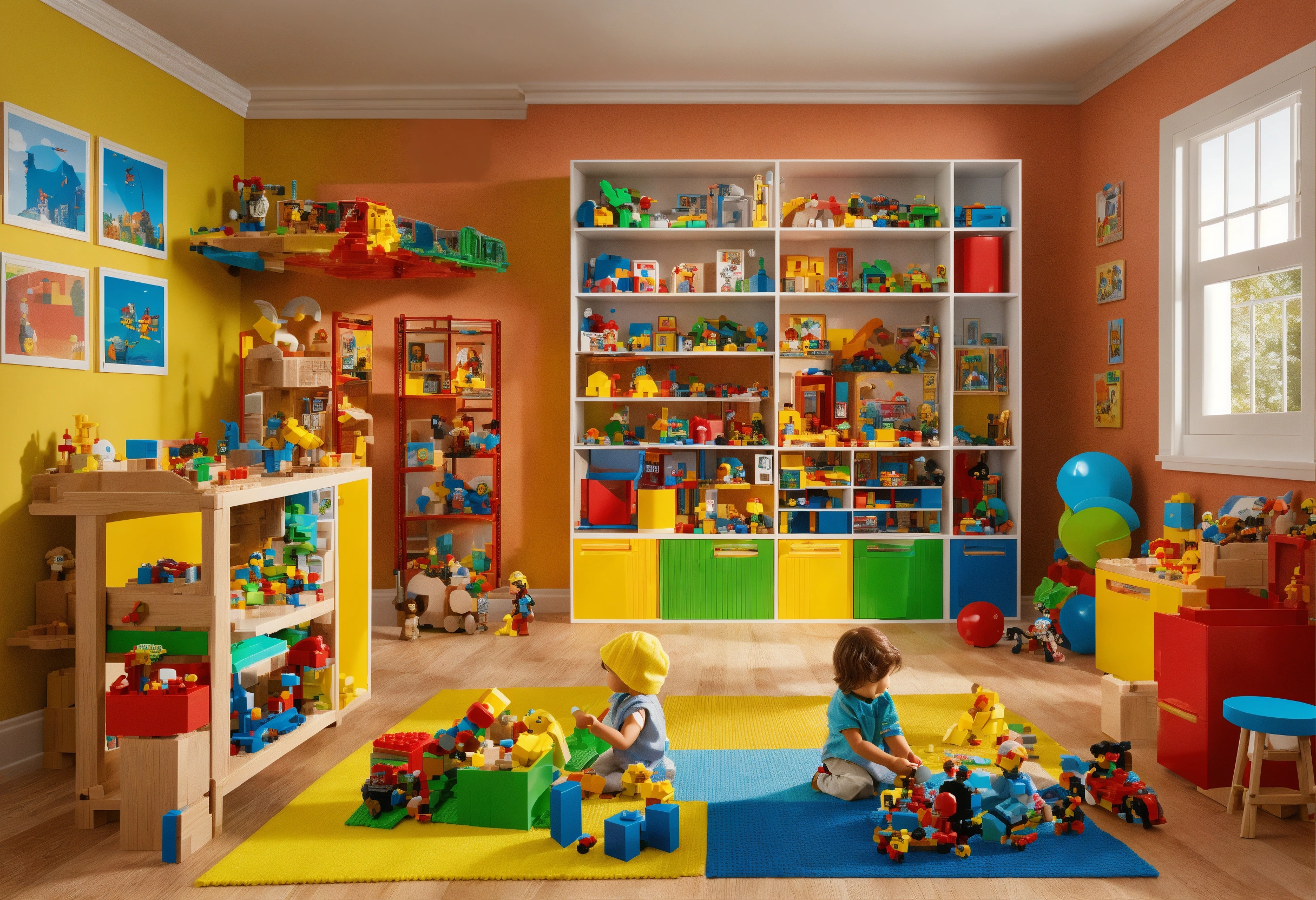 Lexica - Toy room with dolls, blocks, action figures, legos, etc ...