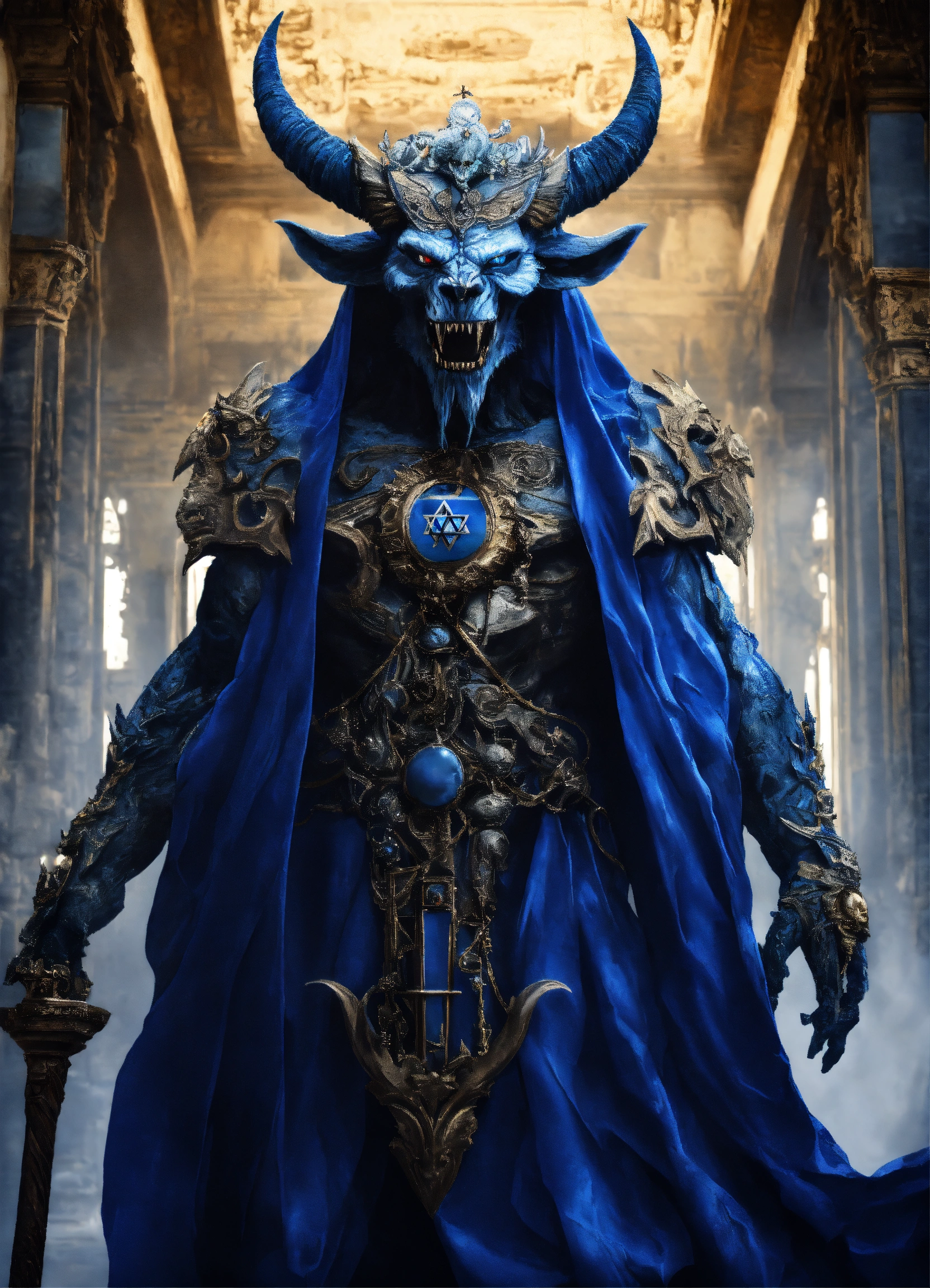 Lexica - Evil demonic Israel demon with an Israeli flag beast with an ...