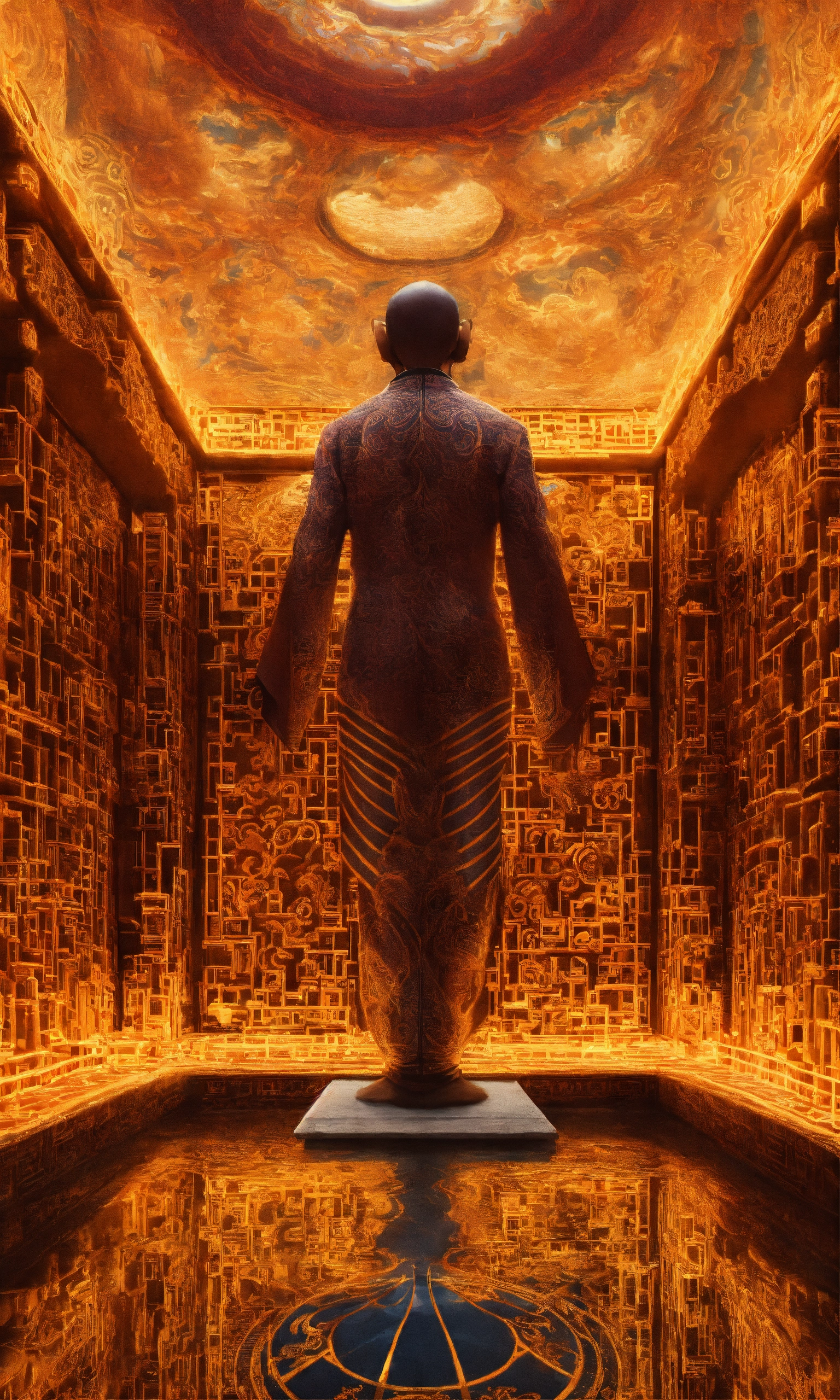 Lexica - Taoist monk octopus tesseract body fractal three point perspective