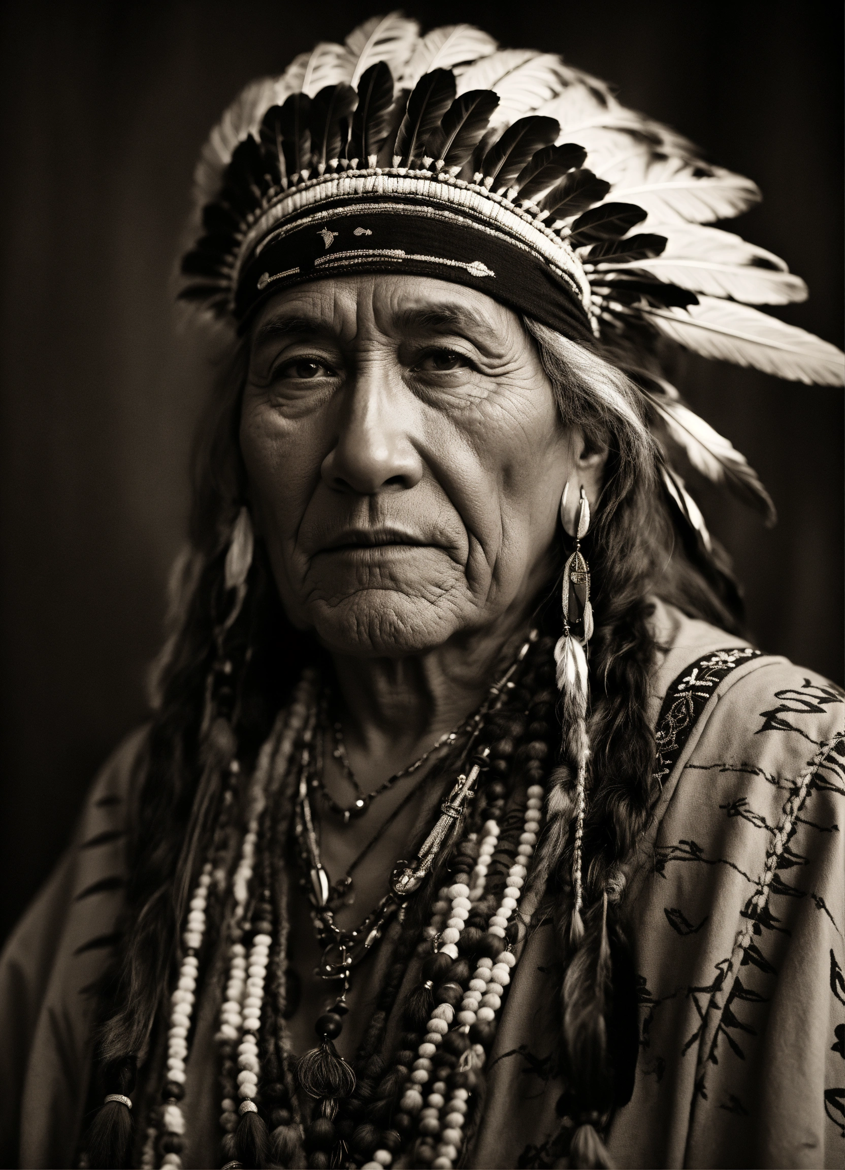 Lexica - Stoic native american elder in a rembrandt style with ...