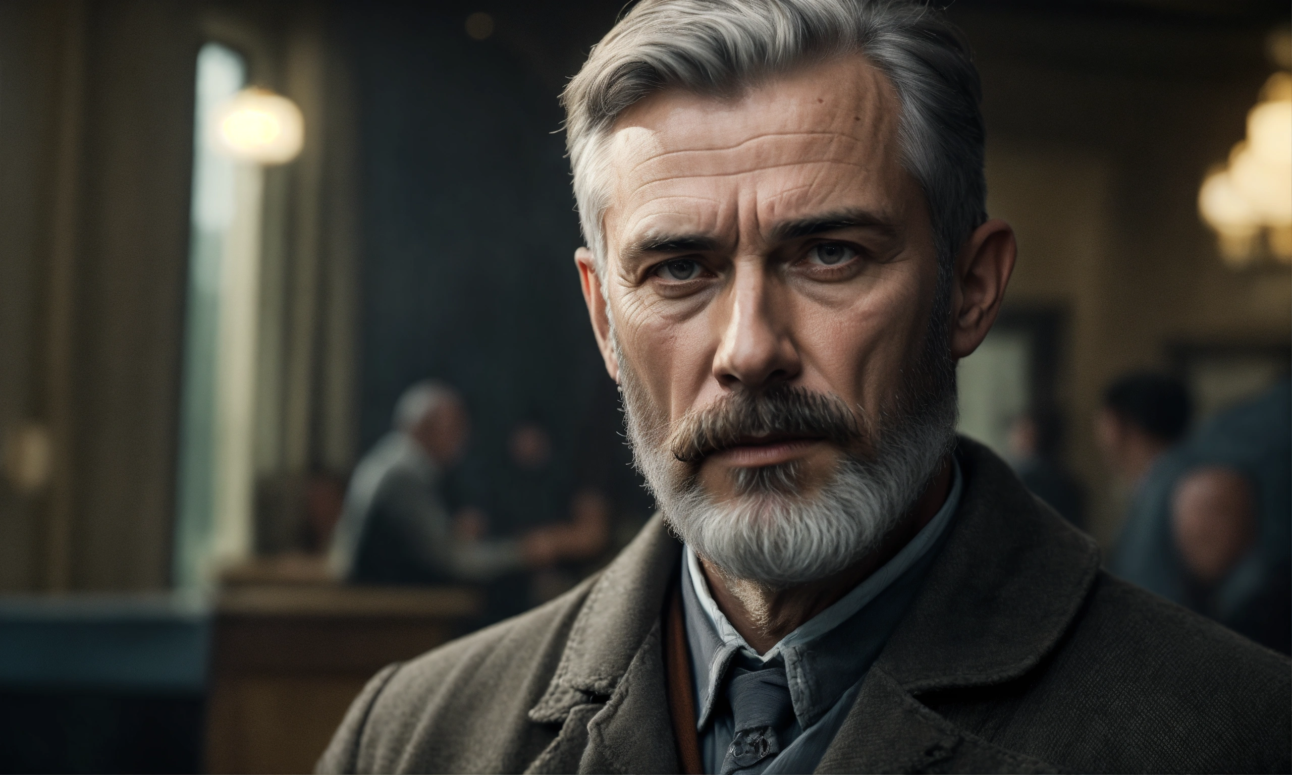 Lexica - Cinematic poster of a 1940s german man, 50 years old with a ...