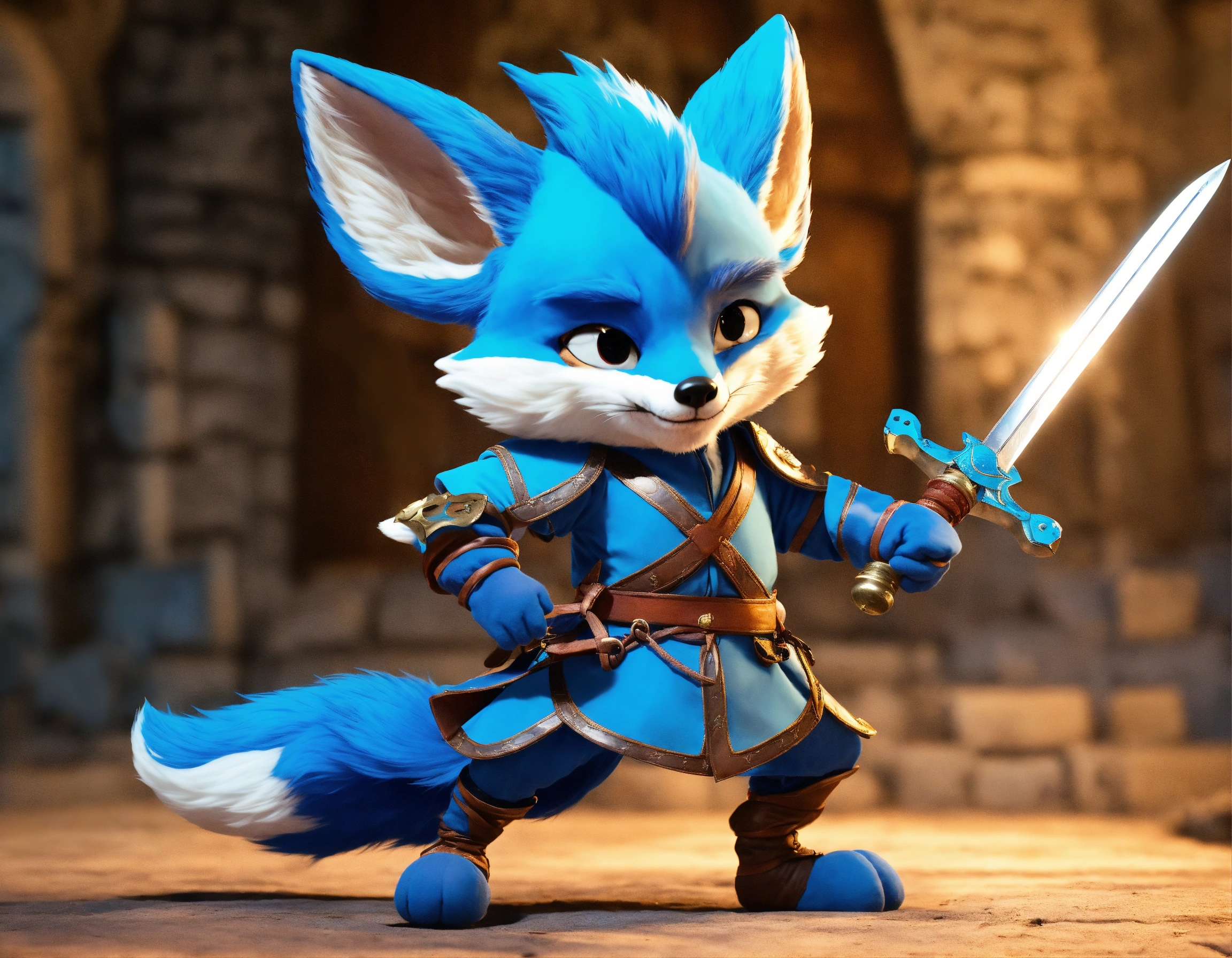 Lexica - The cunning and devilishly imp-like blue animated cartoon fox ...